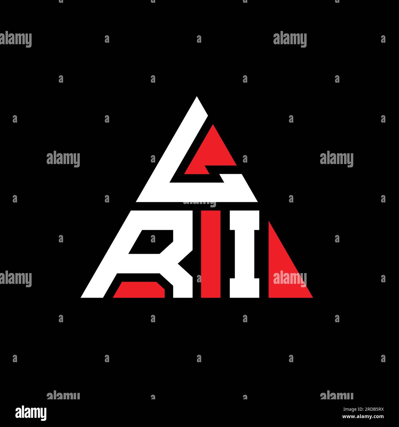LRI-Logo mit Dreiecksbuchstaben und Dreiecksform. LRI-Dreieck-Logo ...