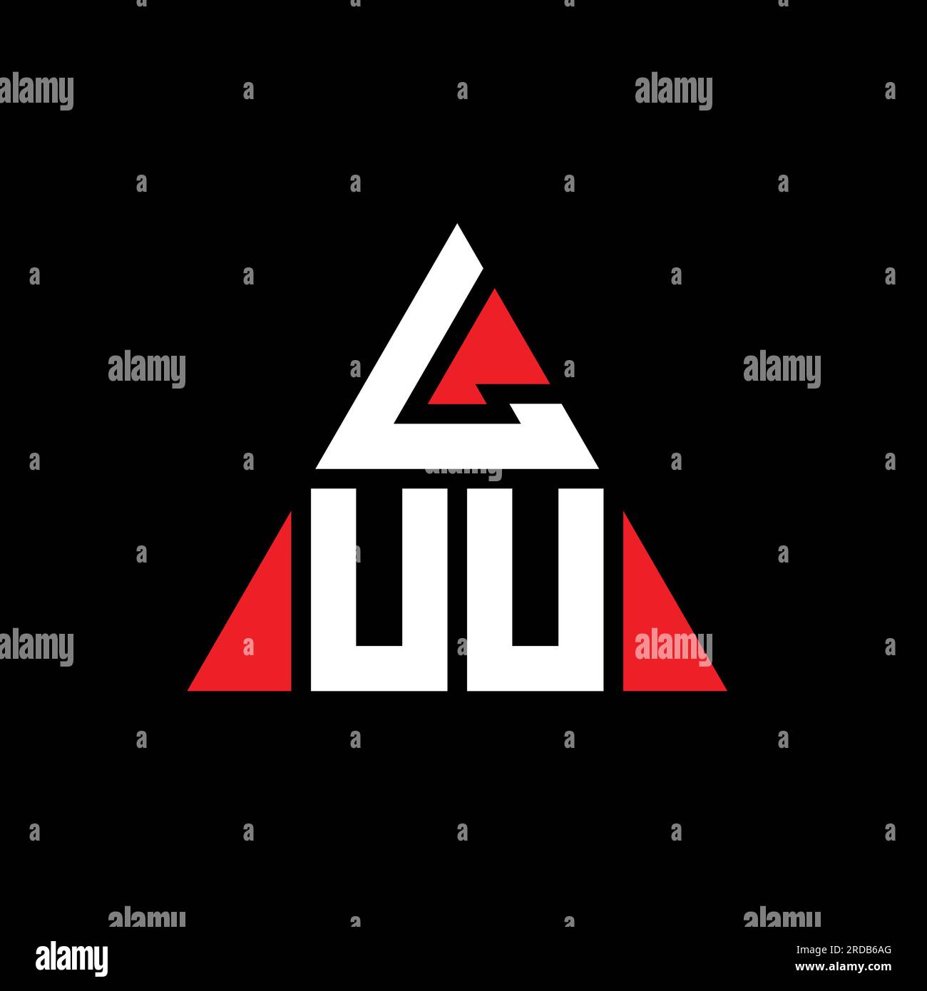 LUU-Logo mit Dreiecksbuchstaben und Dreiecksform. Monogramm mit LUU ...