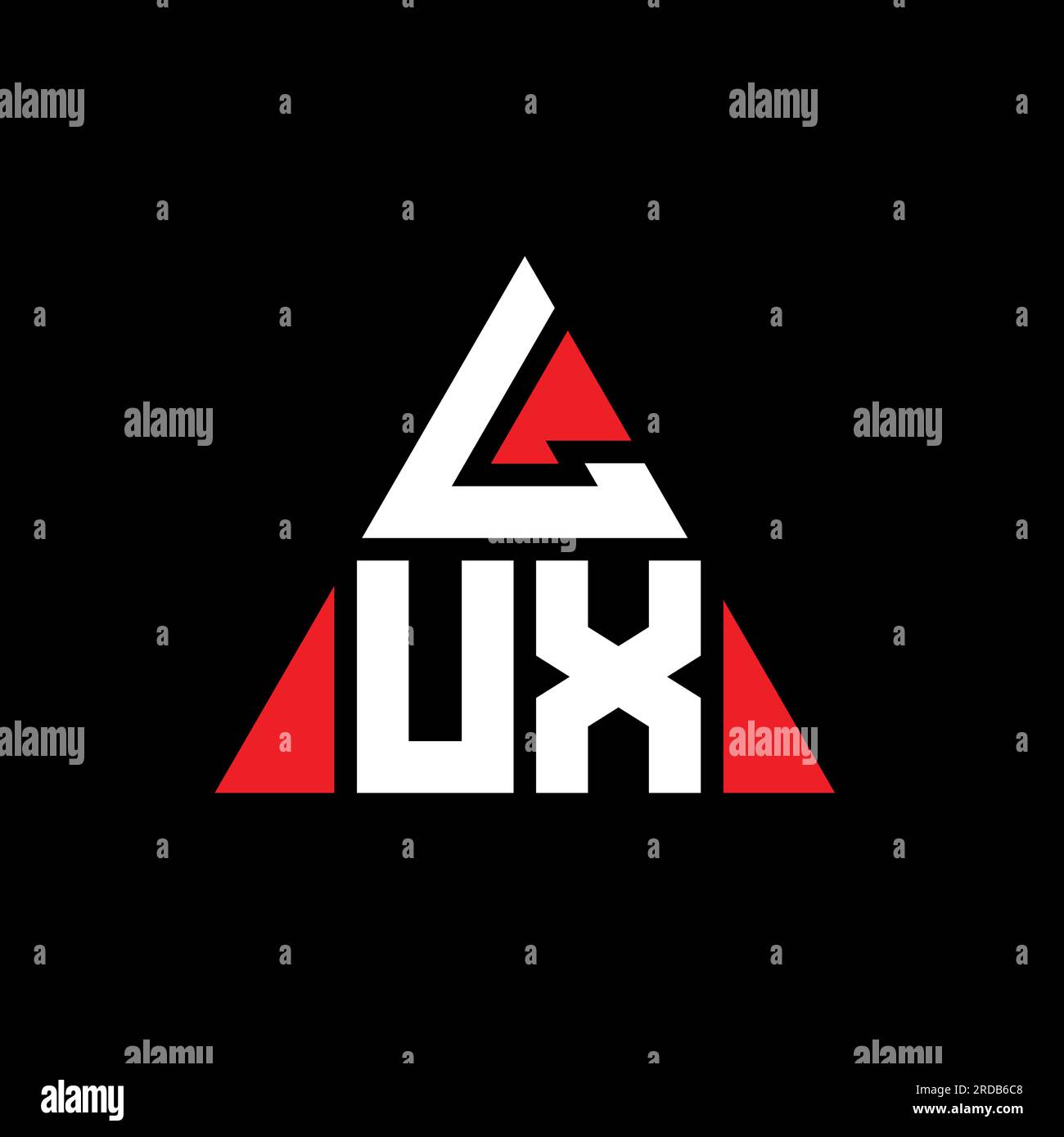 LUX-Logo mit Dreiecksbuchstaben und Dreiecksform. MONOGRAMM MIT LUX ...