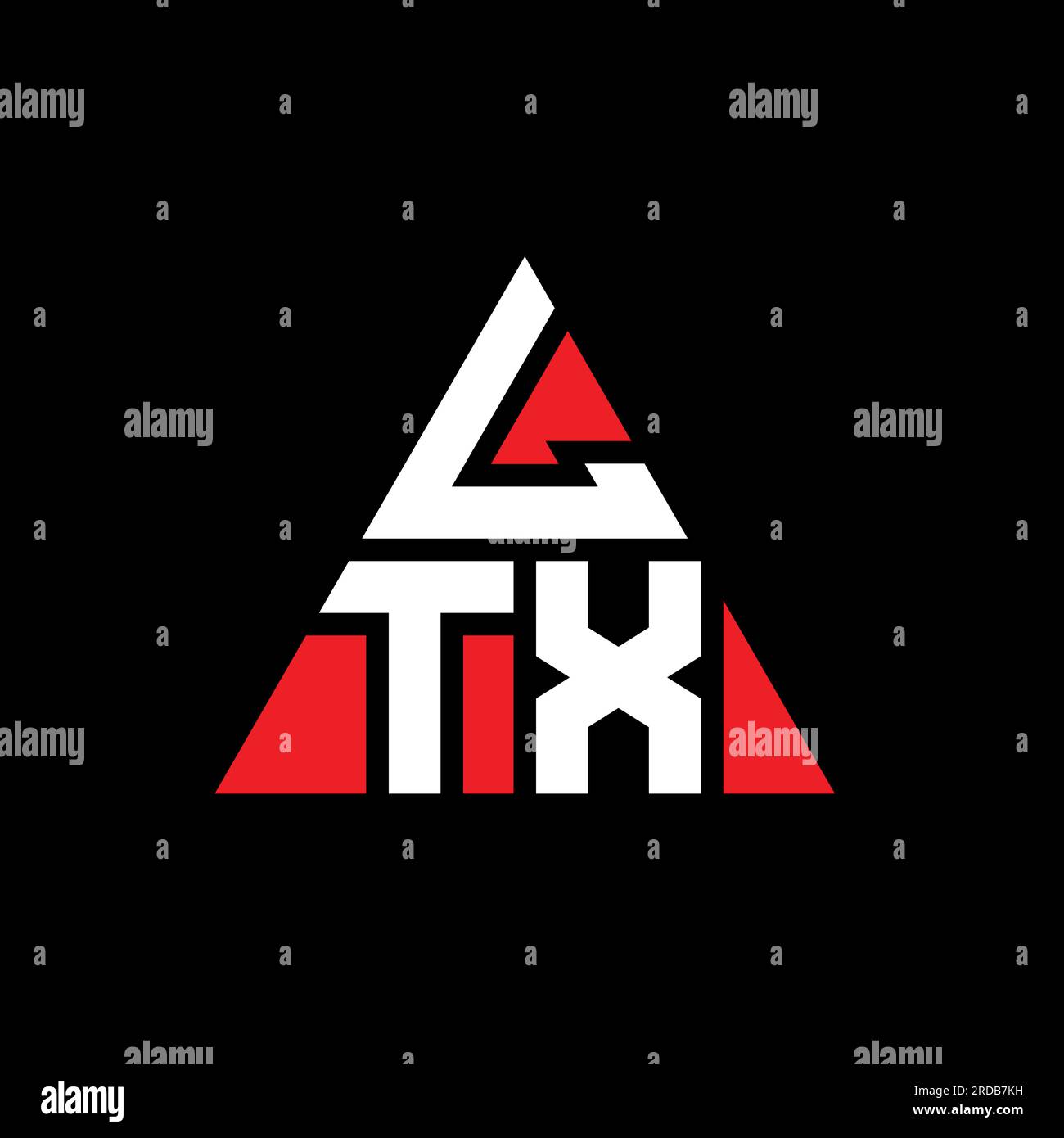 LTX-Logo mit Dreiecksbuchstaben und Dreiecksform. LTX-Monogramm mit ...