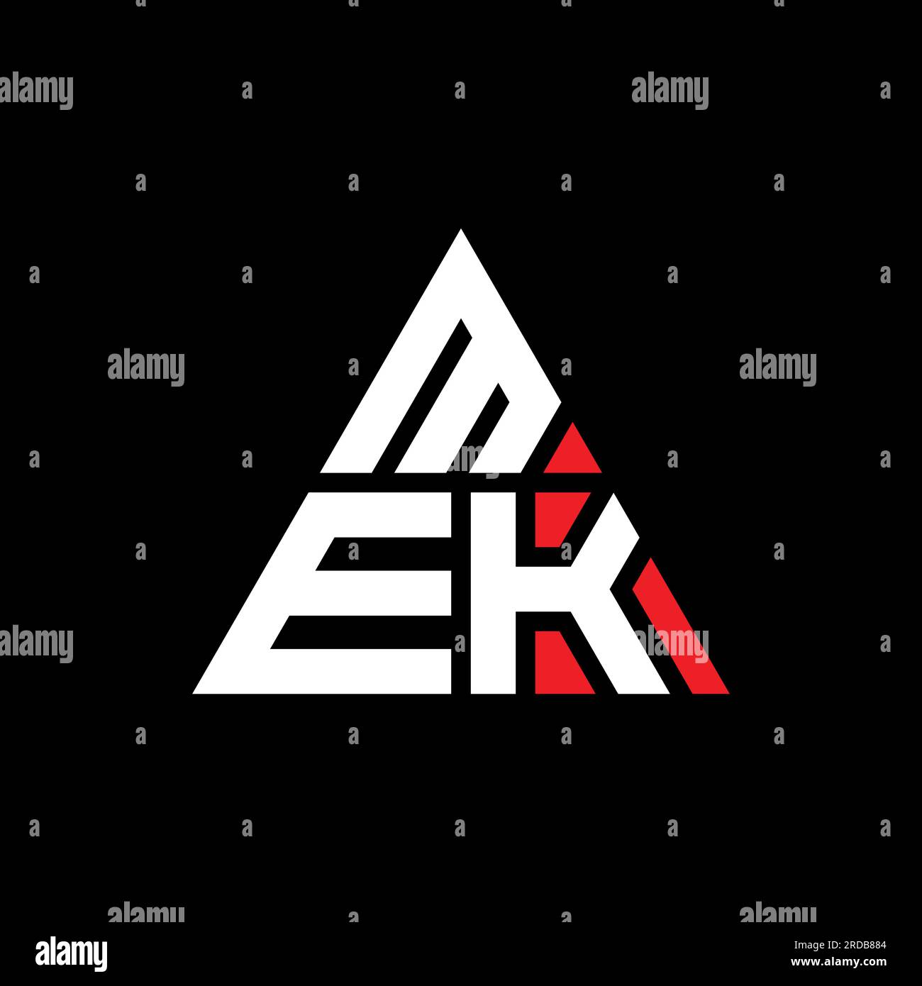 MEK-Logo mit Dreiecksbuchstaben und Dreiecksform. Monogramm mit MEK ...