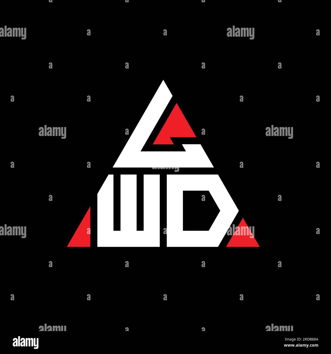 LWD-Logo mit Dreiecksbuchstaben und Dreiecksform. LWD-Monogramm mit ...