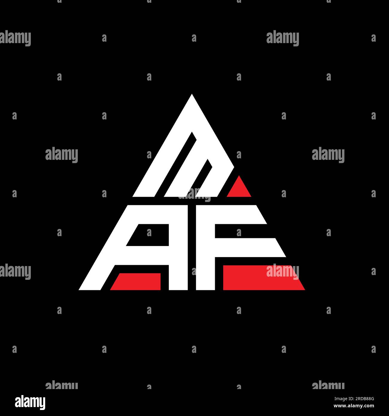 MAF-Logo mit Dreiecksbuchstaben und Dreiecksform. MAF-Dreieck-Logo ...
