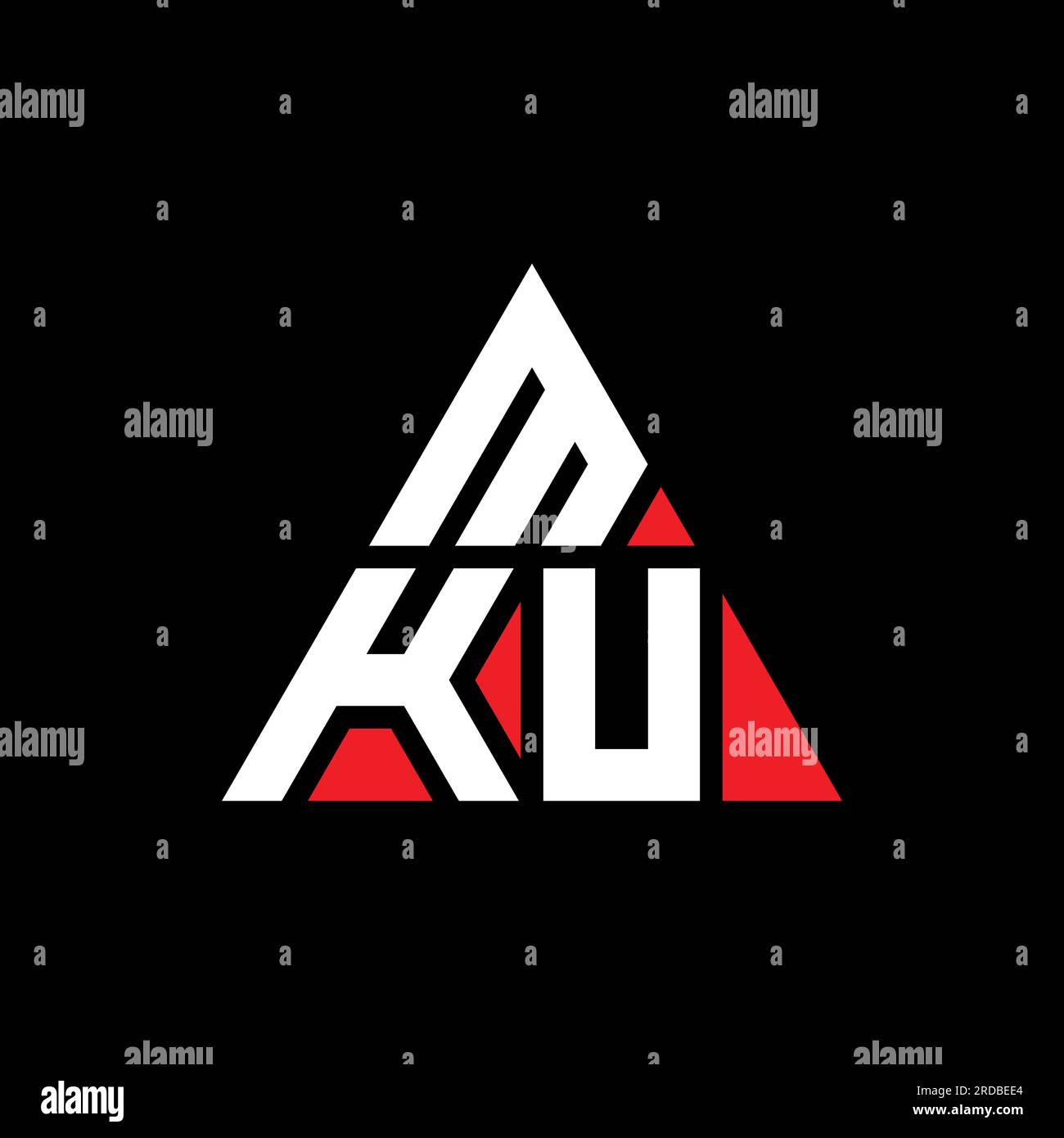 MKU-Logo mit dreieckigem Buchstaben in Dreiecksform. Monogramm mit MKU ...