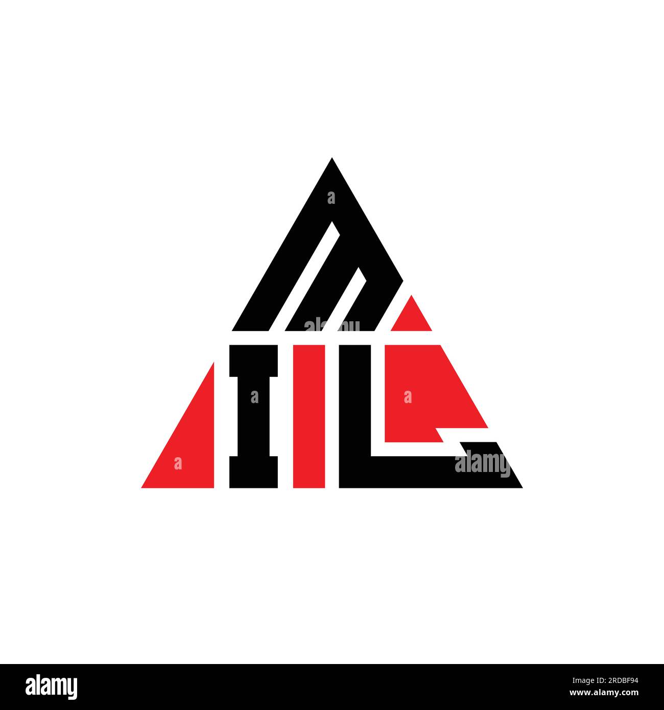 MIL-Logo mit Dreiecksbuchstaben und Dreiecksform. Monogramm mit MIL ...