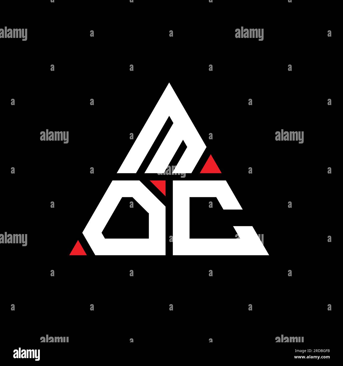 MOC-Logo mit Dreiecksbuchstaben und Dreiecksform. MOC-Dreieck-Logo ...