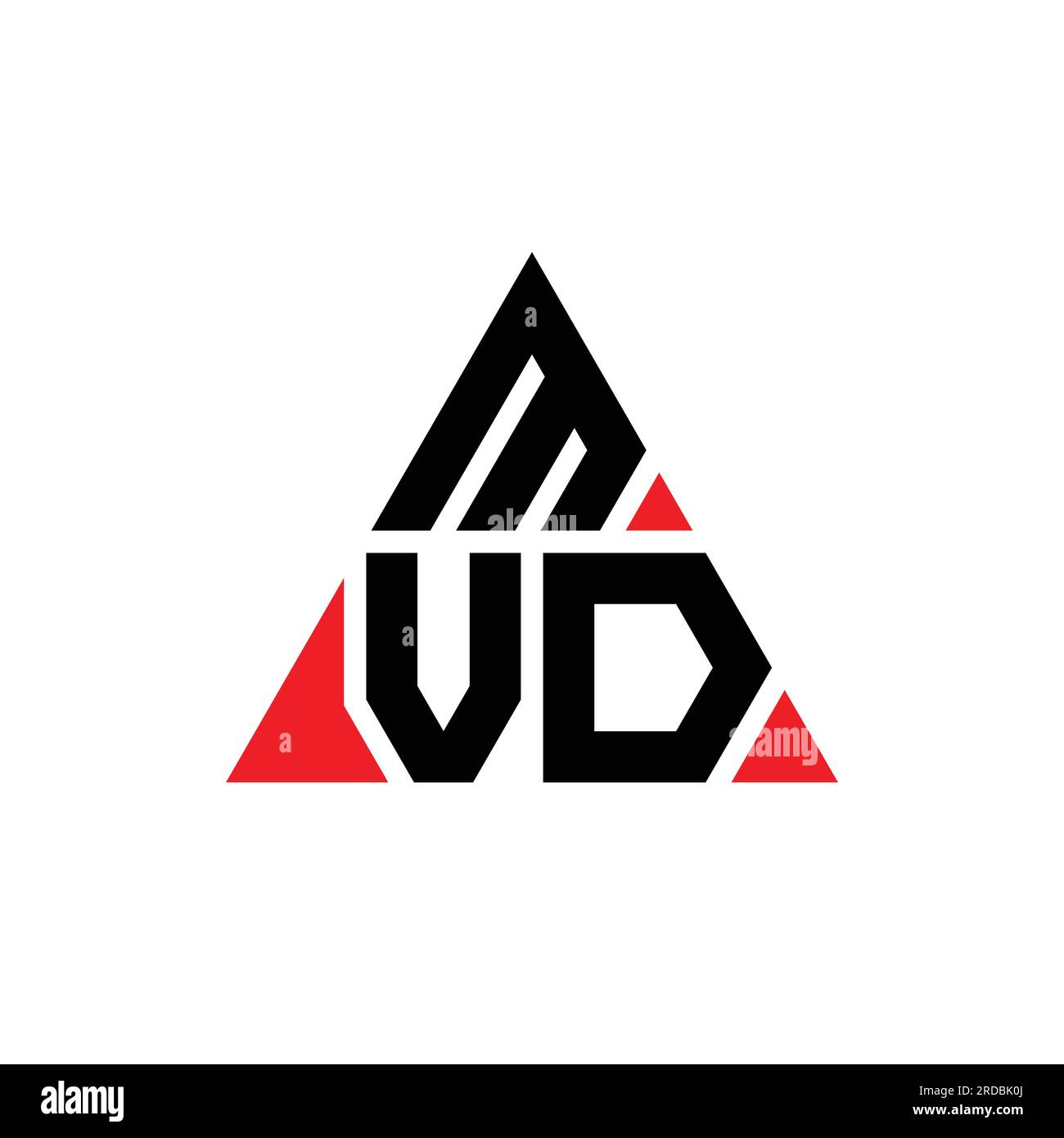 MVD-Logo mit Dreiecksbuchstaben und Dreiecksform. MVD-Dreieck-Logo ...
