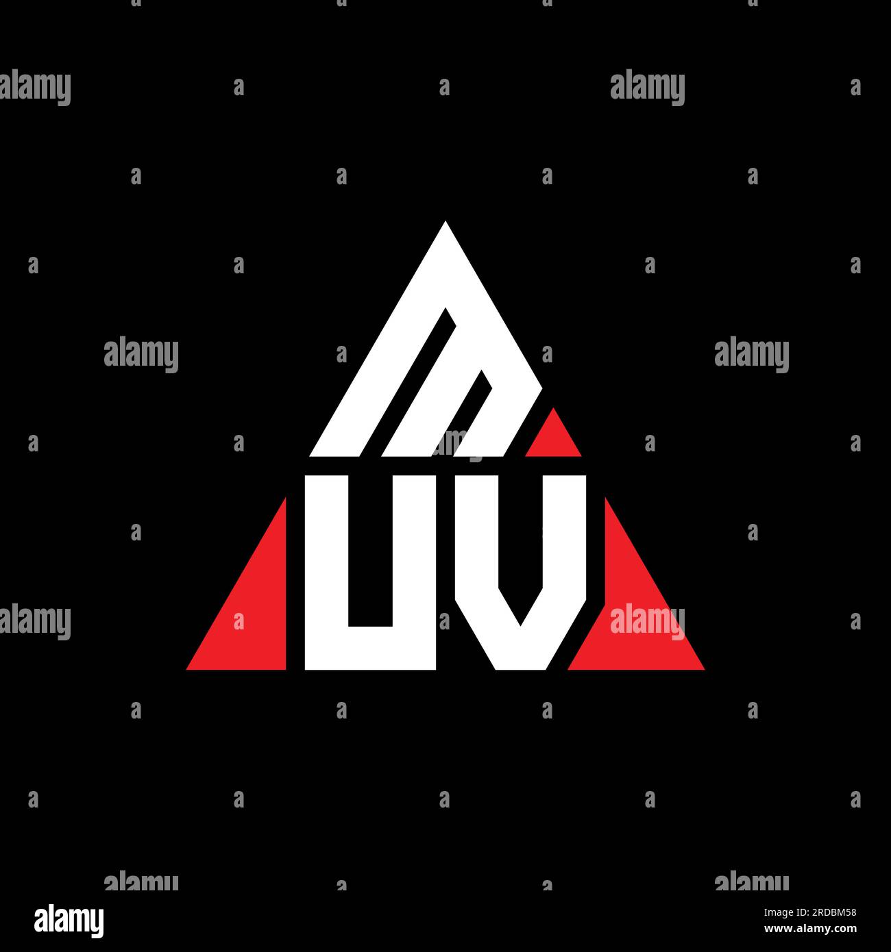 MUV-Logo mit Dreiecksbuchstaben und Dreiecksform. MUV-Dreieck-Logo ...
