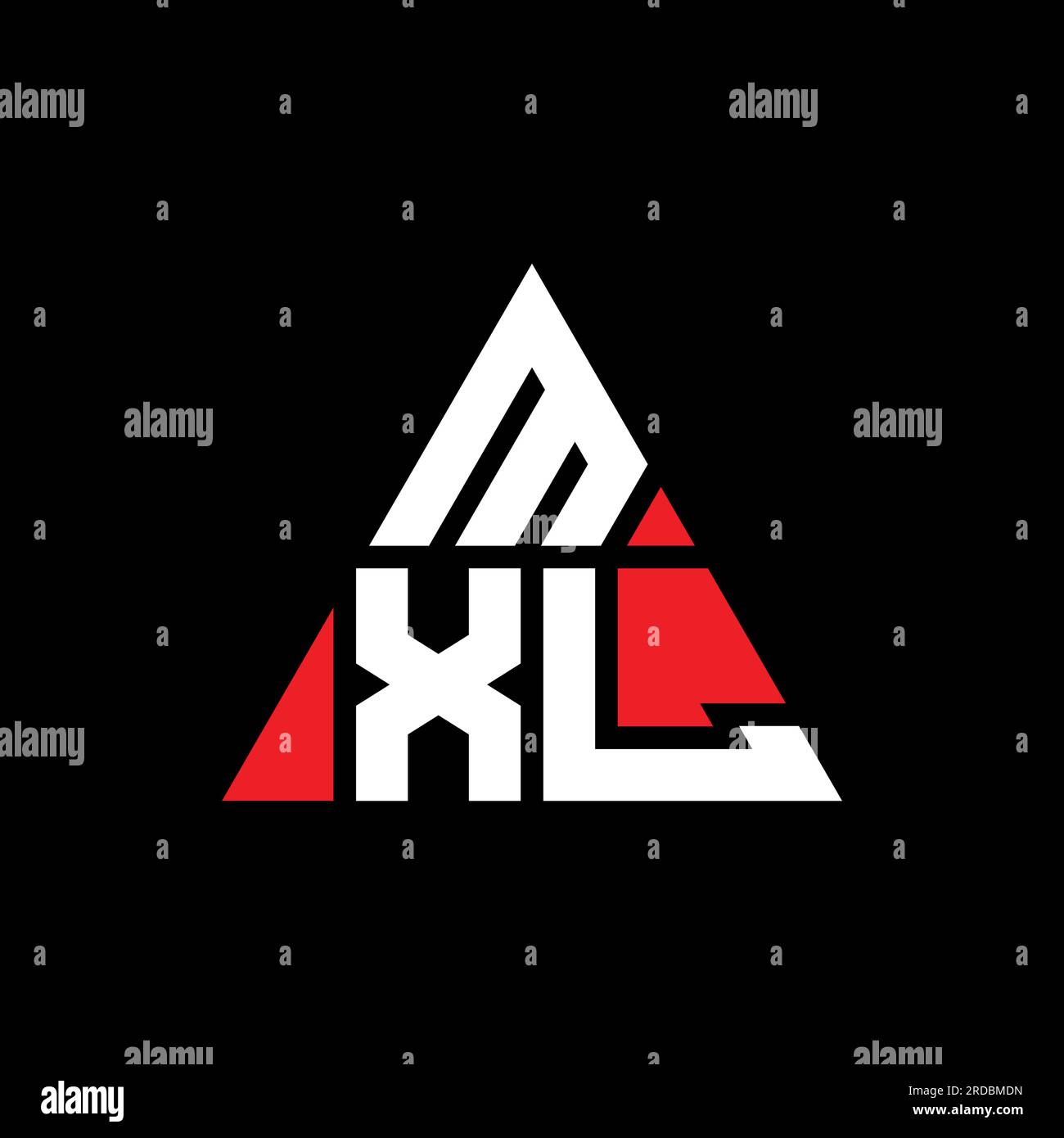 MXL-Logo mit Dreiecksbuchstaben und Dreiecksform. Monogramm mit MXL-Dreieck-Logo. MXL-dreieckige ...