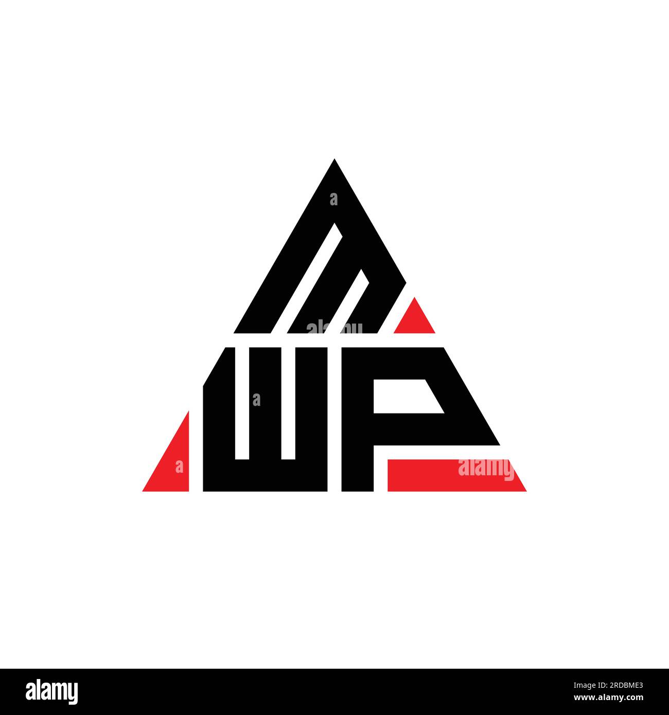 MWP-Logo mit dreieckigen Buchstaben und Dreiecksform. MWP-Monogramm mit ...