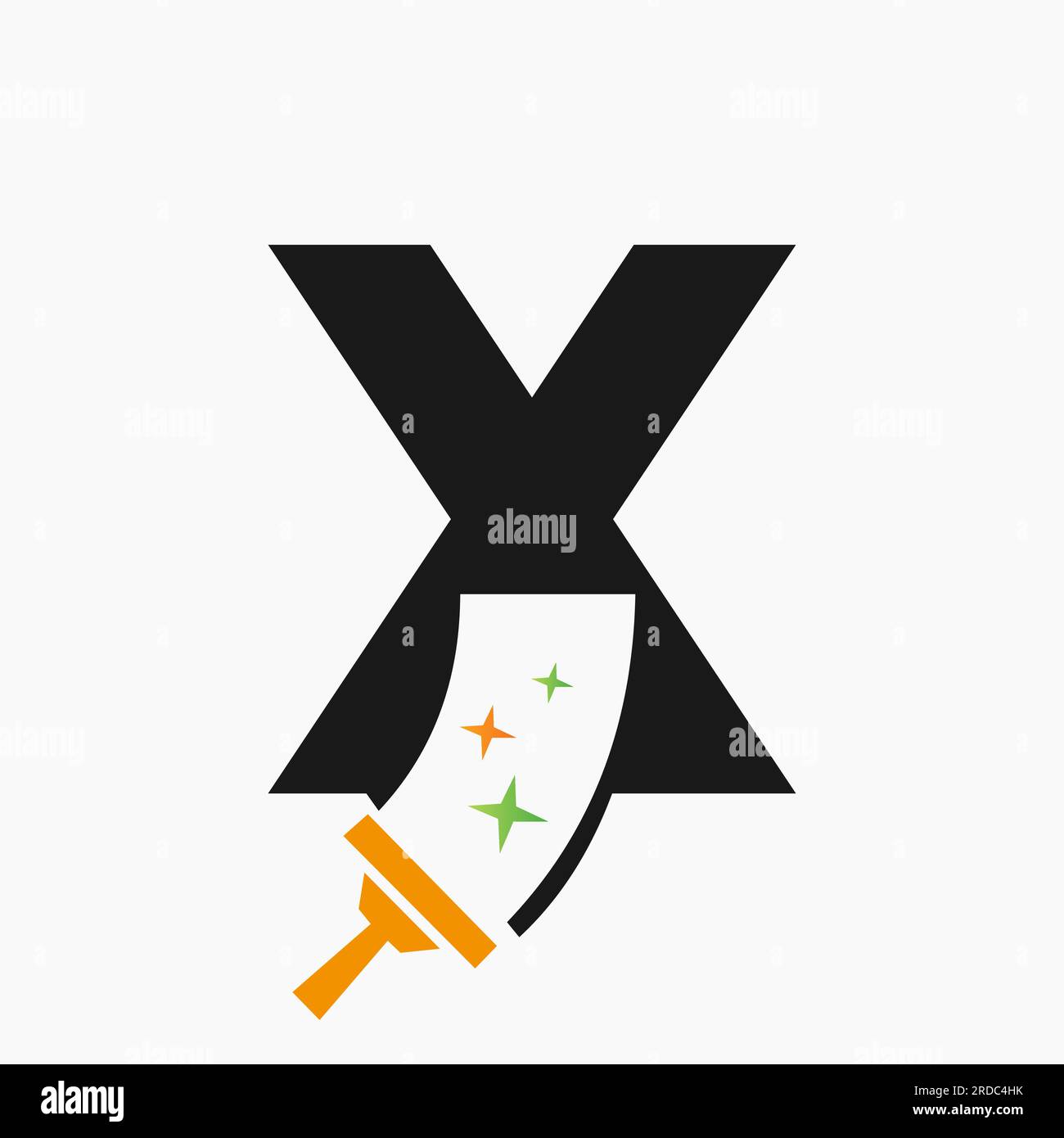 Buchstabe X Cleaning Service Logo Designkonzept mit Clean Brush Symbol ...