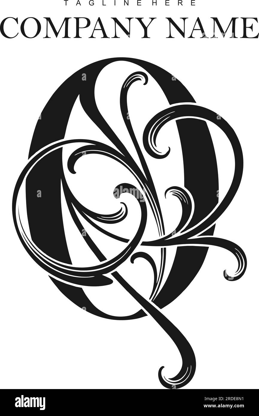 Schönheitsschrift mit O Beschriftung Monogramm Logo Umriss Vektorbilder für Ihr Arbeitslogo ...