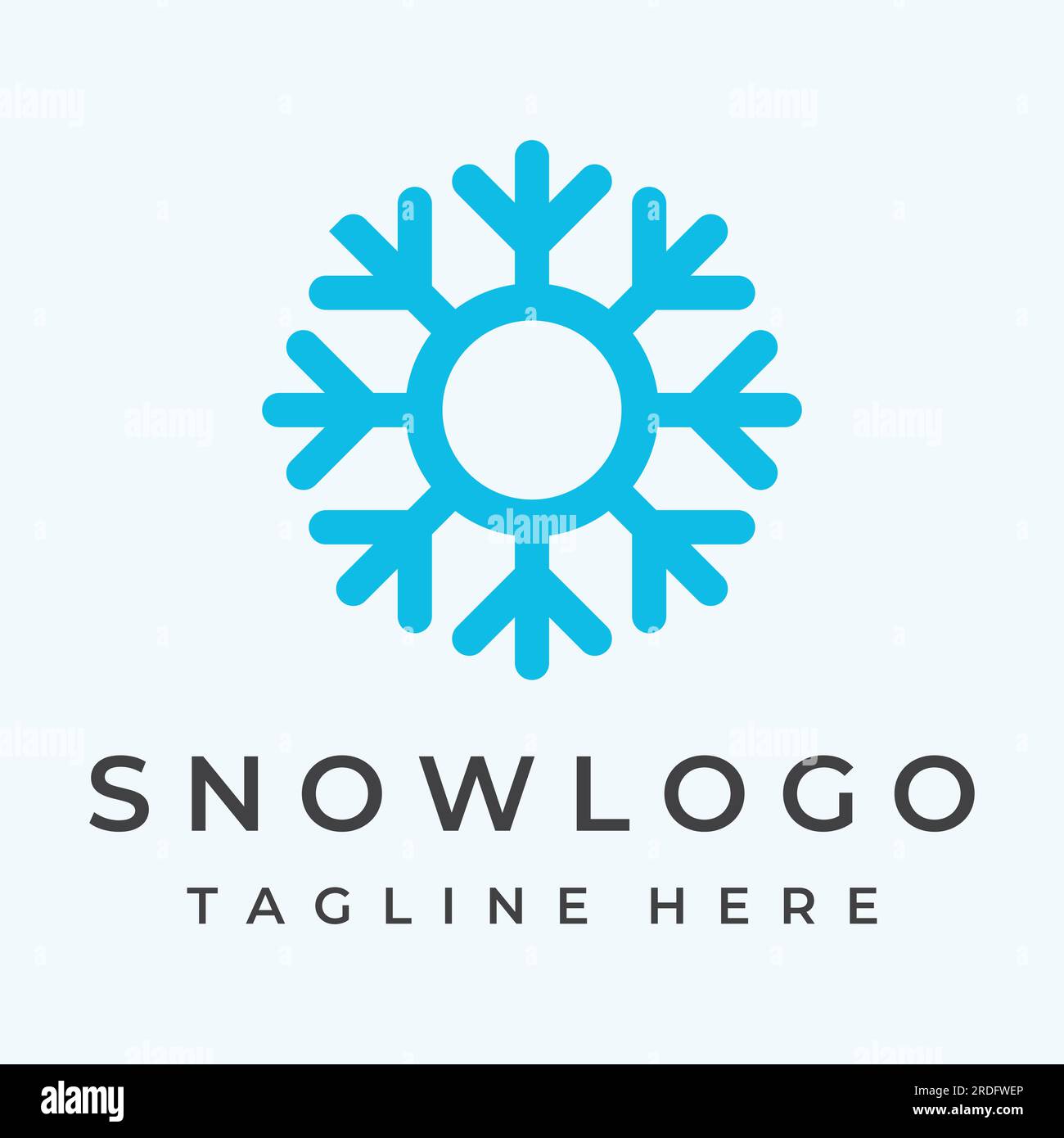 Abstraktes Logo von Schneeflocke oder kaltblauen Elementen mit Umriss ...