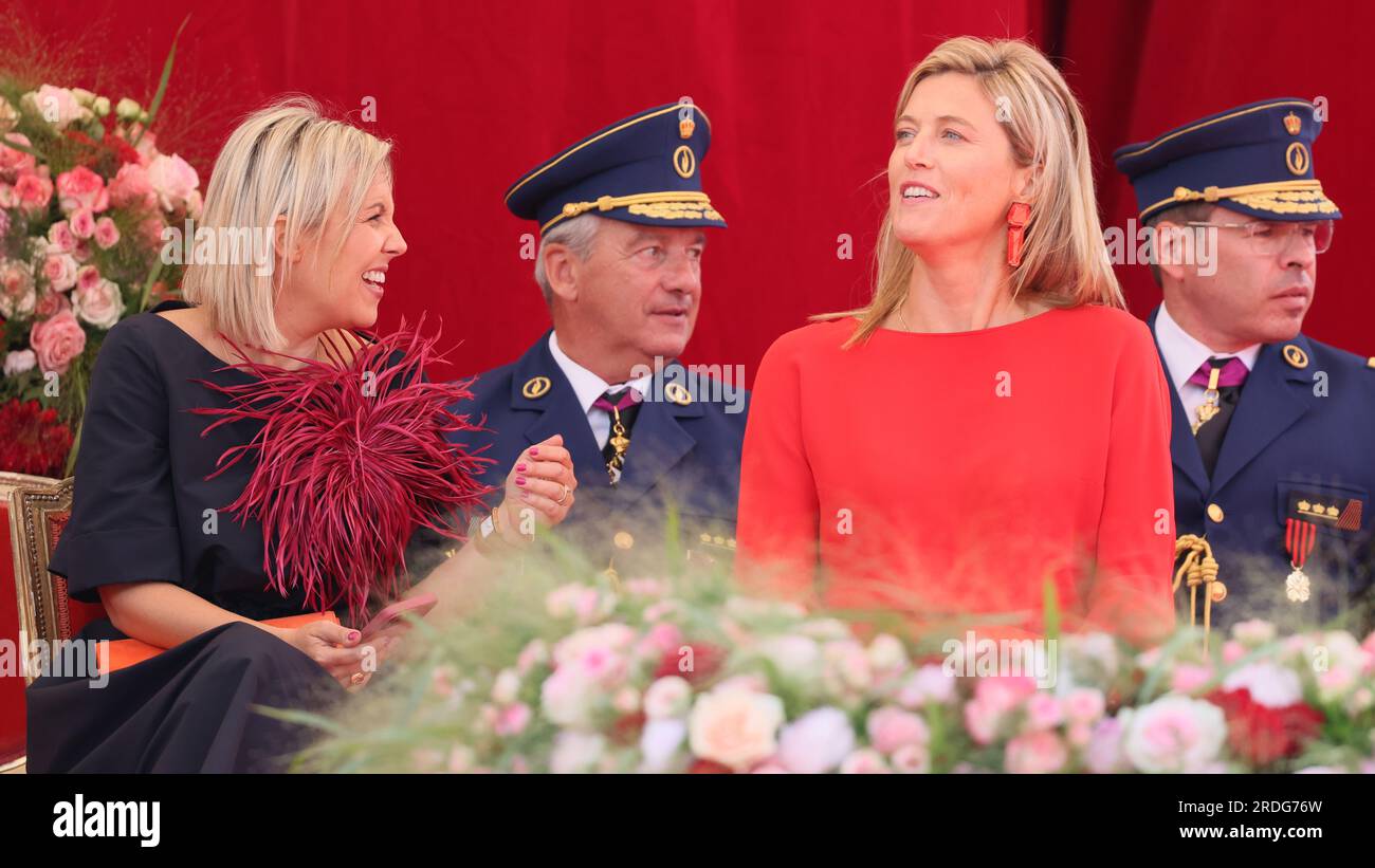 Brüssel, Belgien. 21. Juli 2023. Verteidigungsminister Ludivine ...