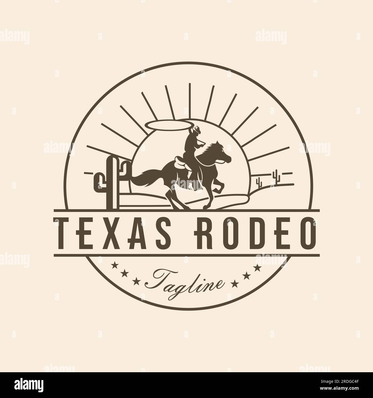Rodeo-Silhouette mit Cowboy-Pferd – texas Vintage Retro Western Country ...