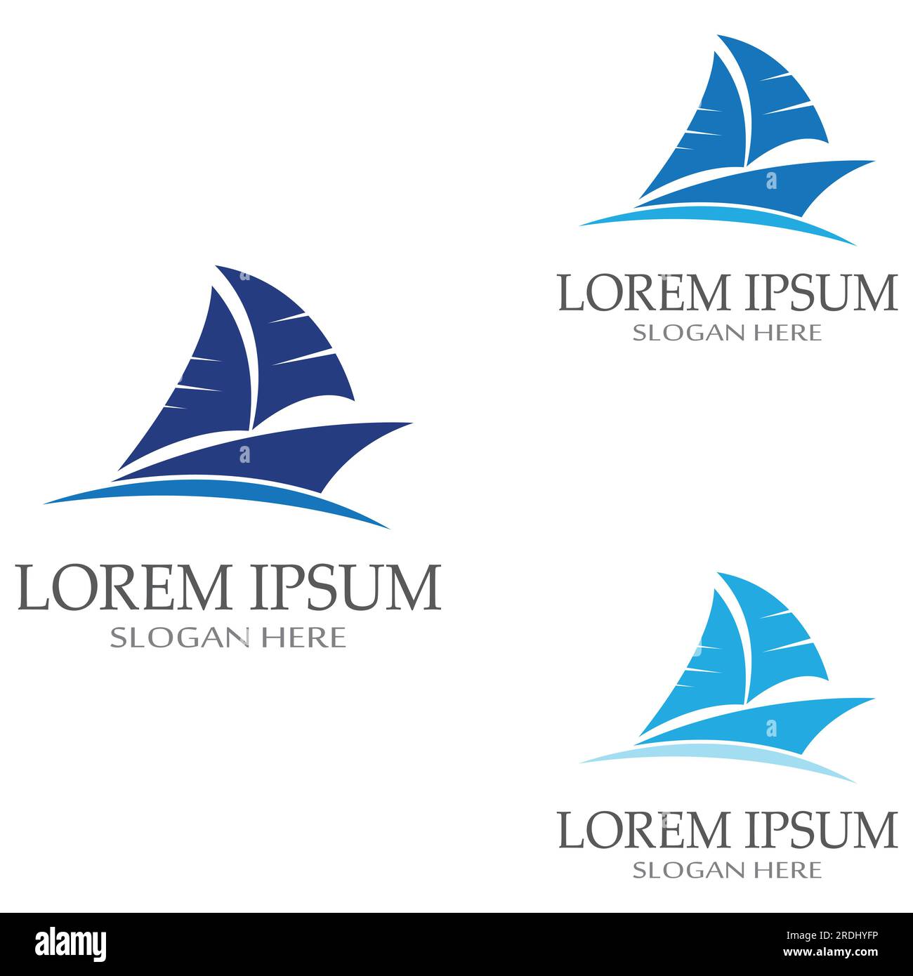 Segelboot- oder Segelboot-Logo mit Wellen im Vektordesign Stock ...