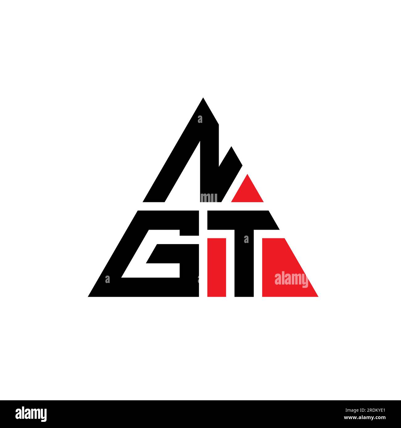 NGT-Logo mit Dreiecksbuchstaben und Dreiecksform. NGT-Monogramm mit ...