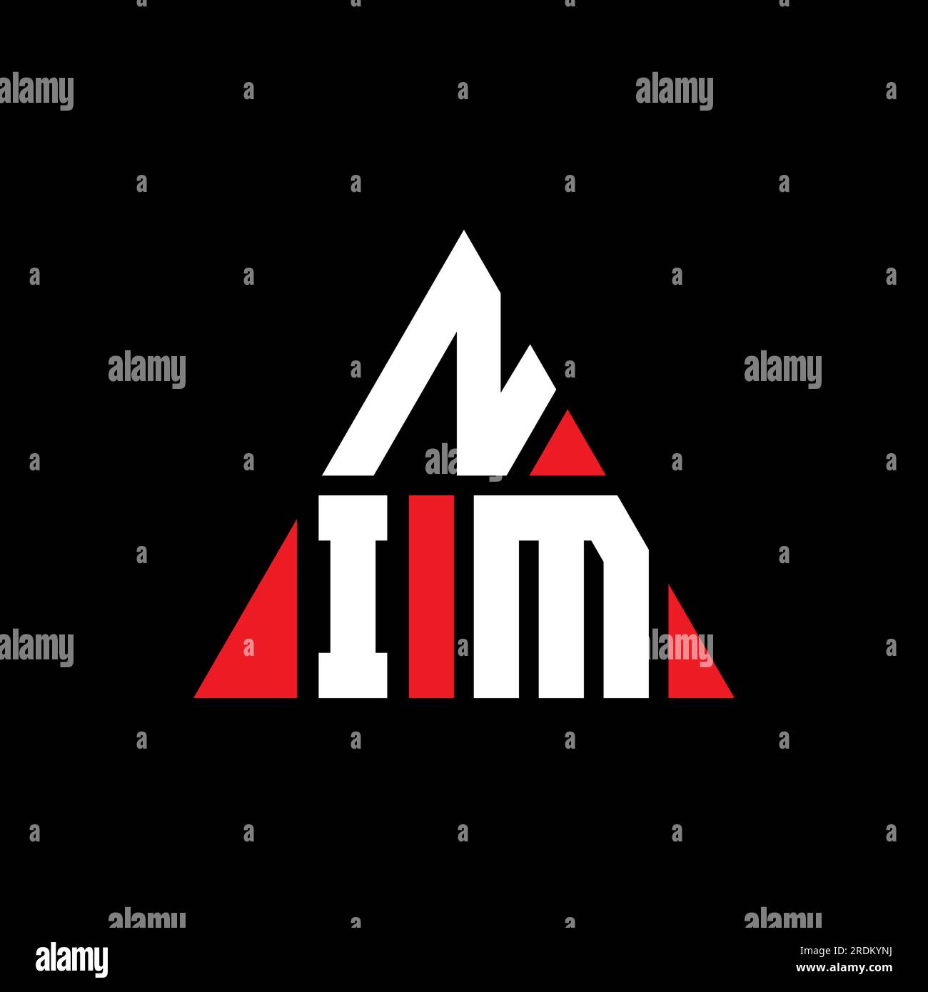 NIM-Logo mit Dreiecksbuchstaben und Dreiecksform. Monogramm mit NIM ...