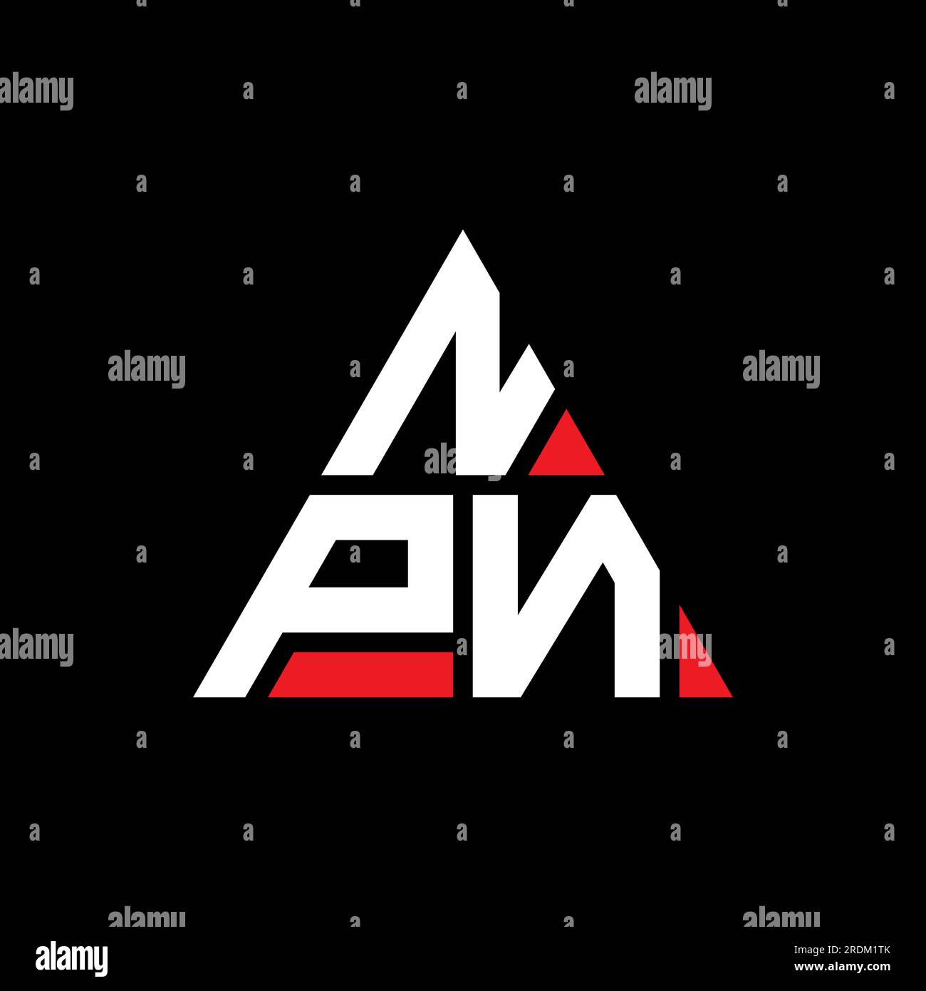 NPN-Logo mit dreieckigen Buchstaben und dreieckiger Form. Monogramm mit ...