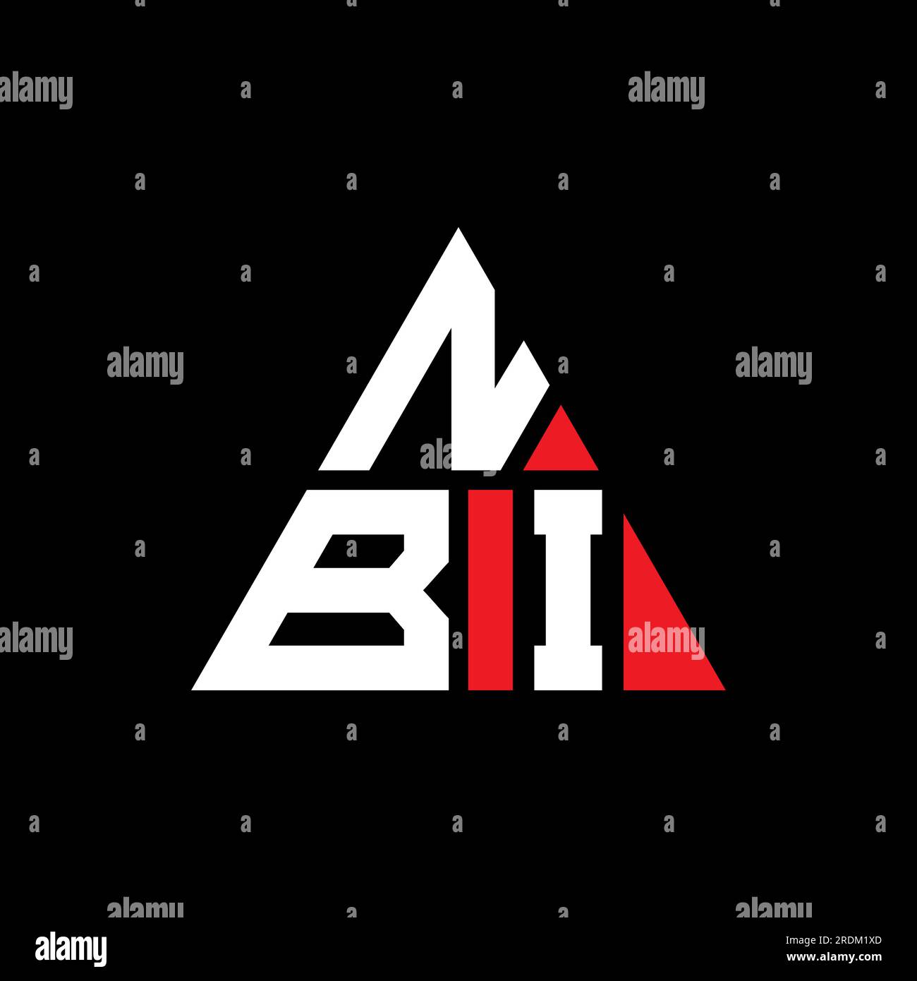 NBI-Logo mit Dreiecksbuchstaben und Dreiecksform. Monogramm mit NBI ...