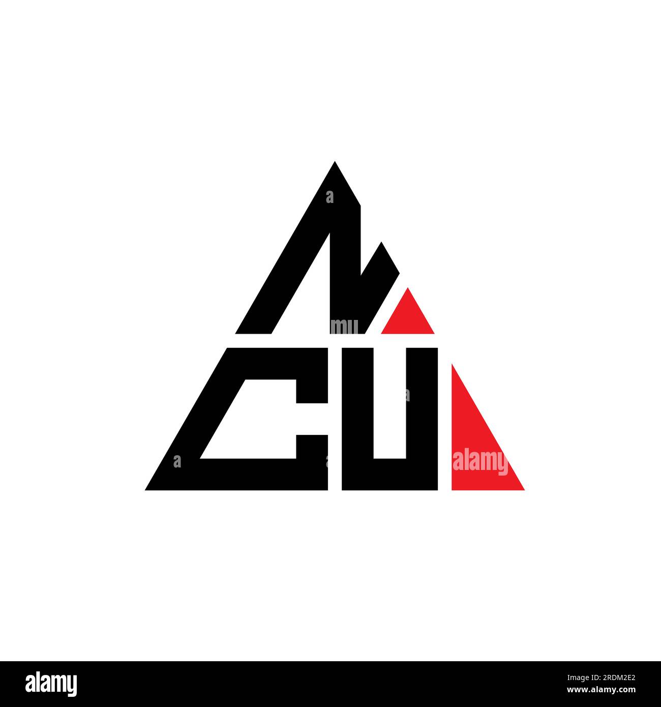 NCU-Logo mit Dreiecksbuchstaben und Dreiecksform. Monogramm mit dem NCU ...