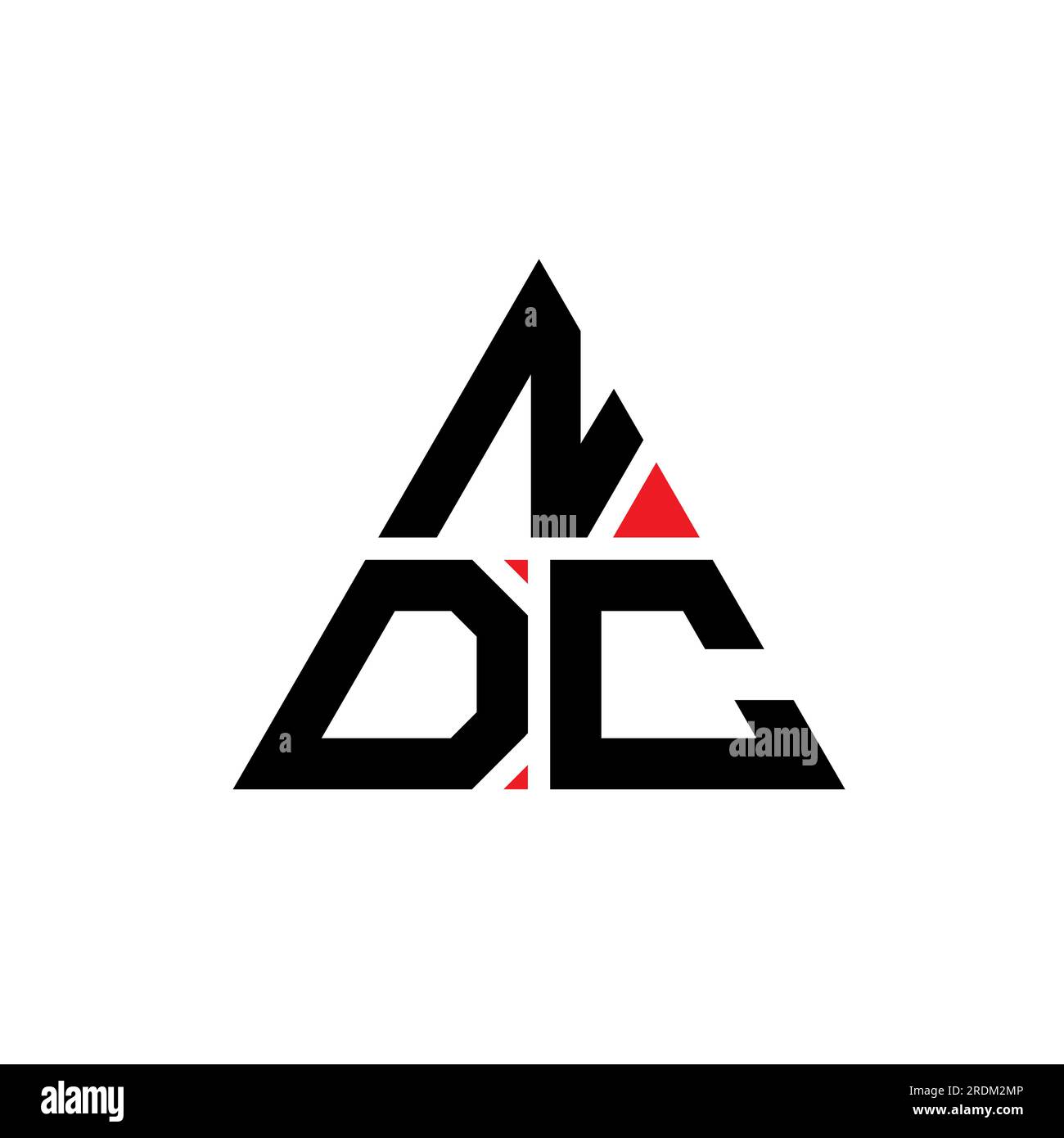 NDC-Logo mit Dreiecksbuchstaben und Dreiecksform. NDC-Dreieck-Logo ...