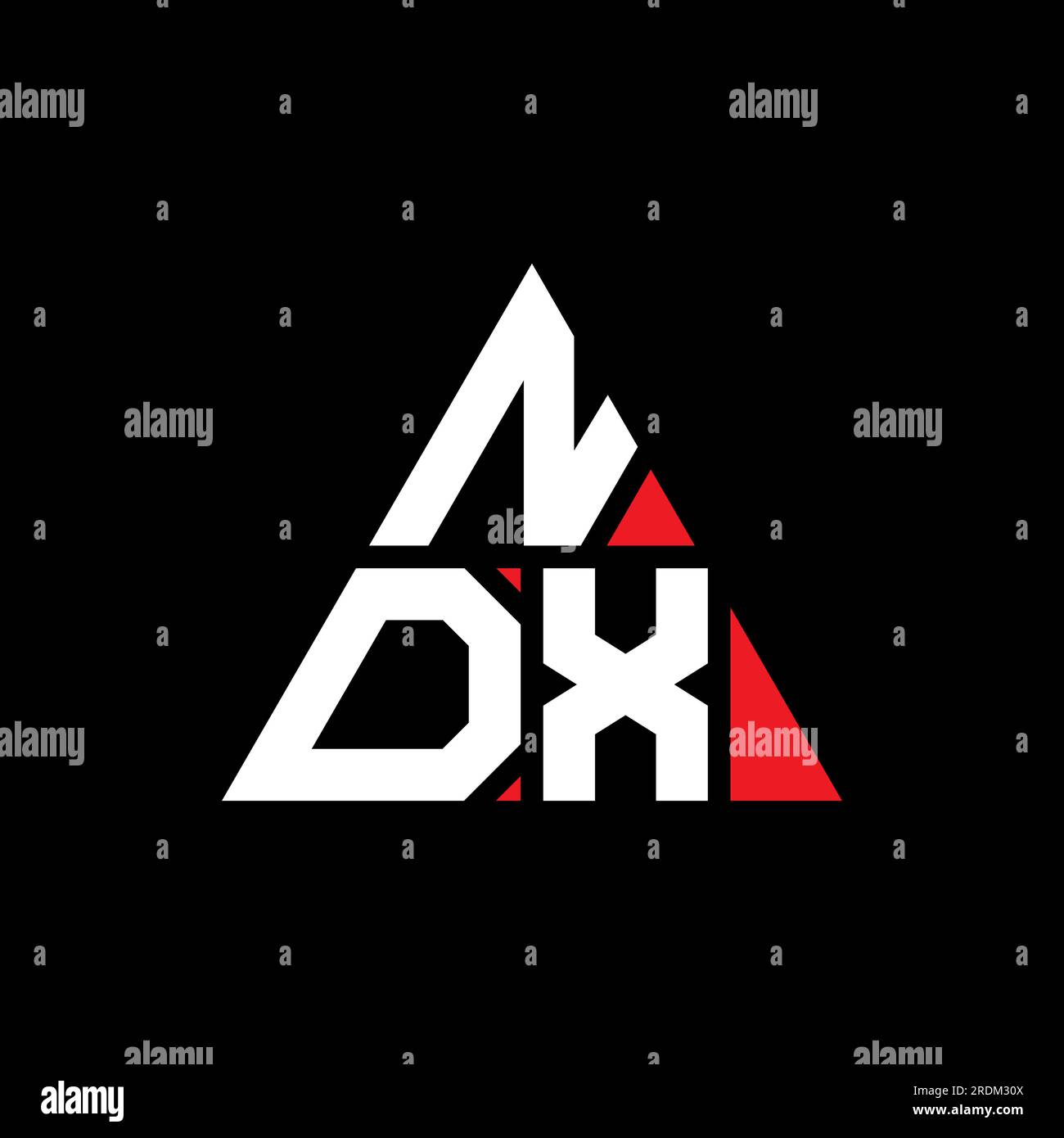 NDX-Logo mit Dreiecksbuchstaben und Dreiecksform. NDX-Dreieck-Logo ...