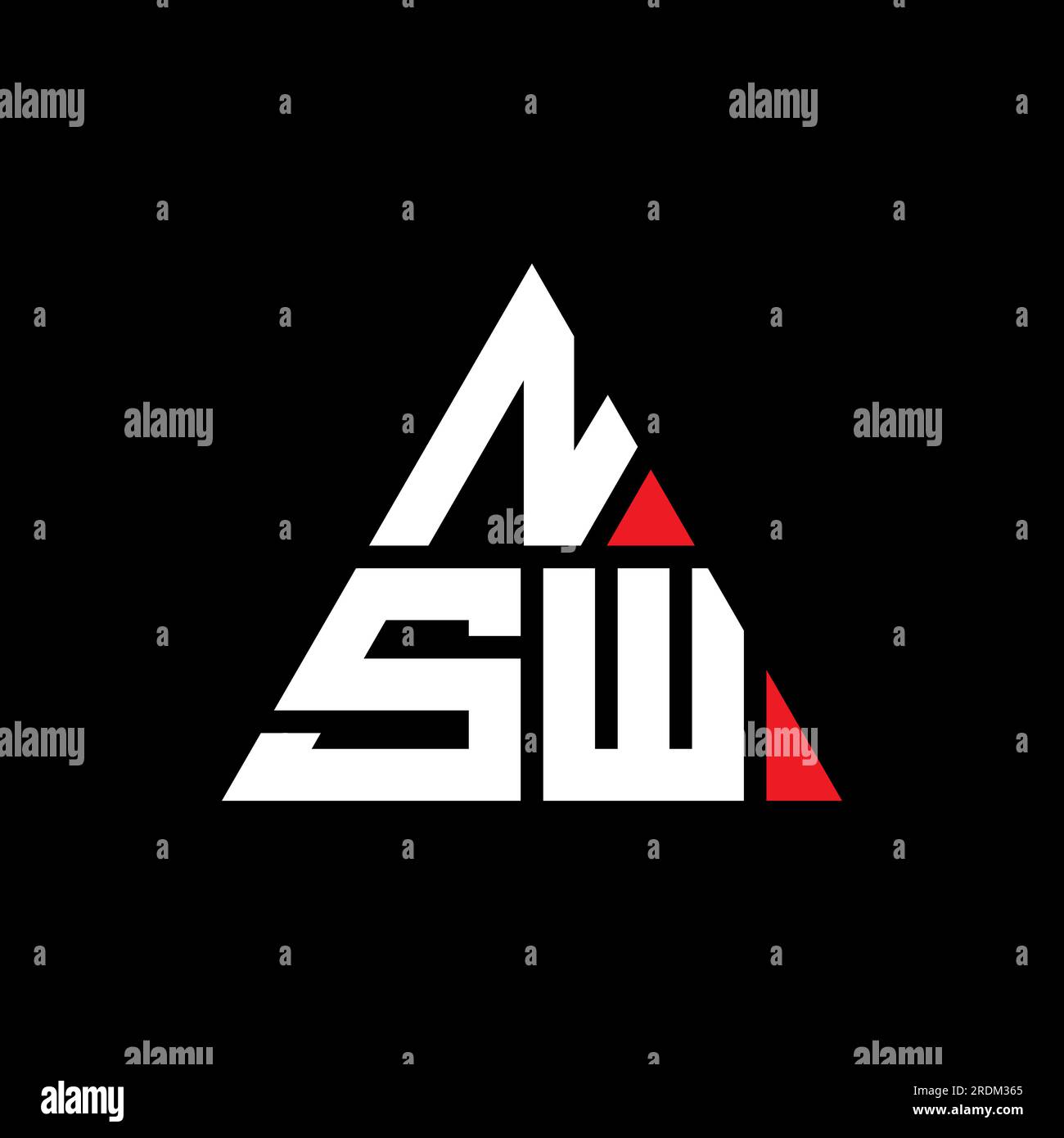 NSW-Logo mit Dreiecksbuchstaben und Dreiecksform. NSW Dreieck Logo ...