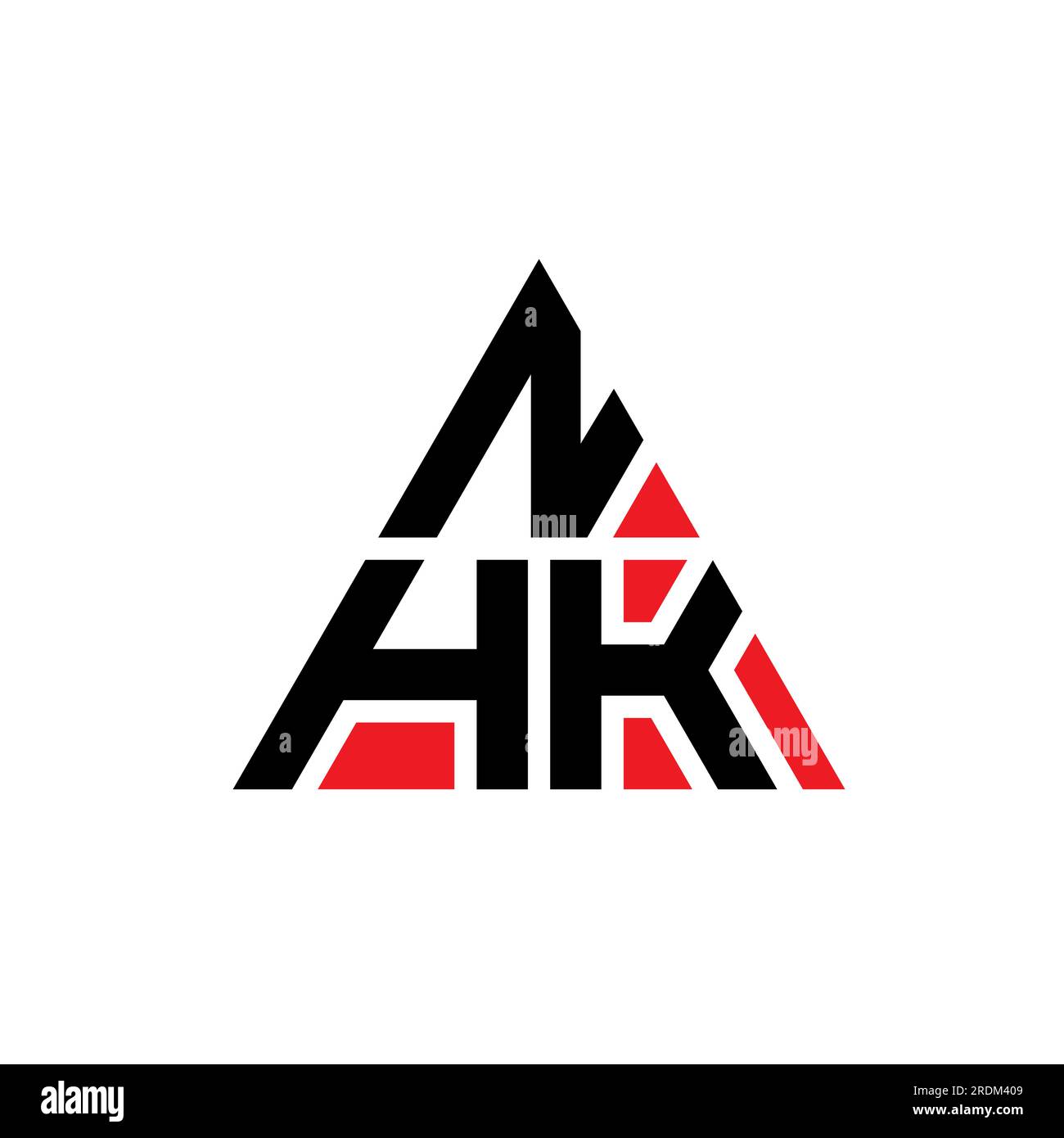 NHK-Logo mit dreieckigem Buchstaben in Dreiecksform. NHK-Dreieck-Logo ...