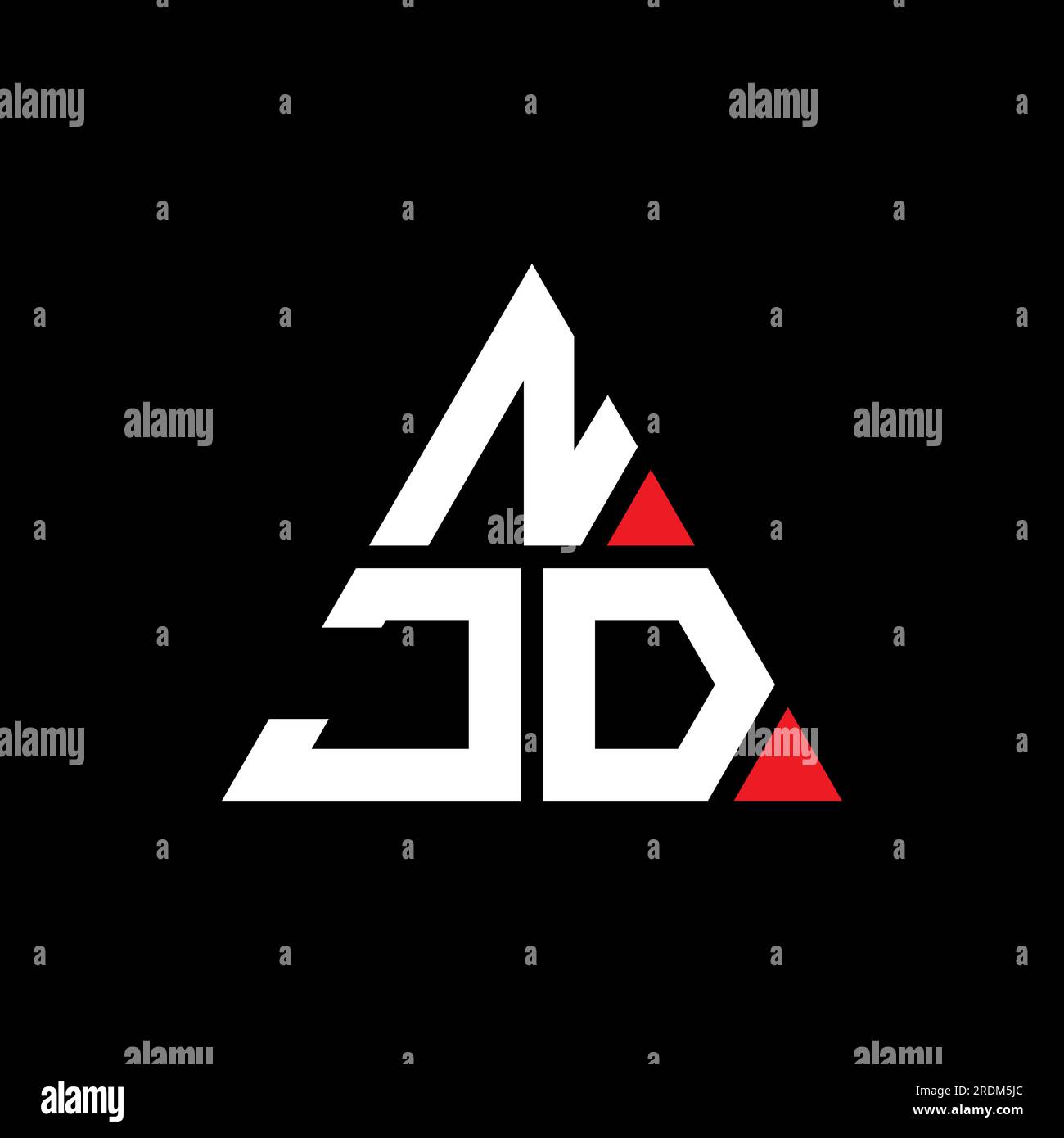 NJD-Logo mit Dreiecksbuchstaben und Dreiecksform. NJD-Dreieck-Logo ...