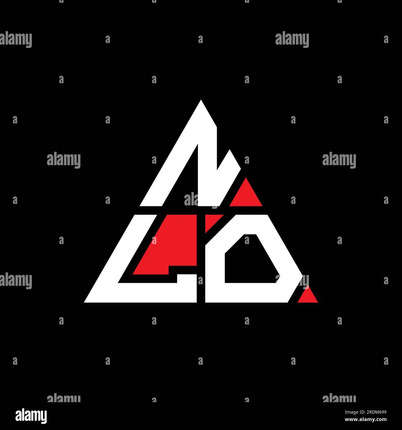 NLO-Logo mit dreieckigem Buchstaben in Dreiecksform. Monogramm mit NLO ...