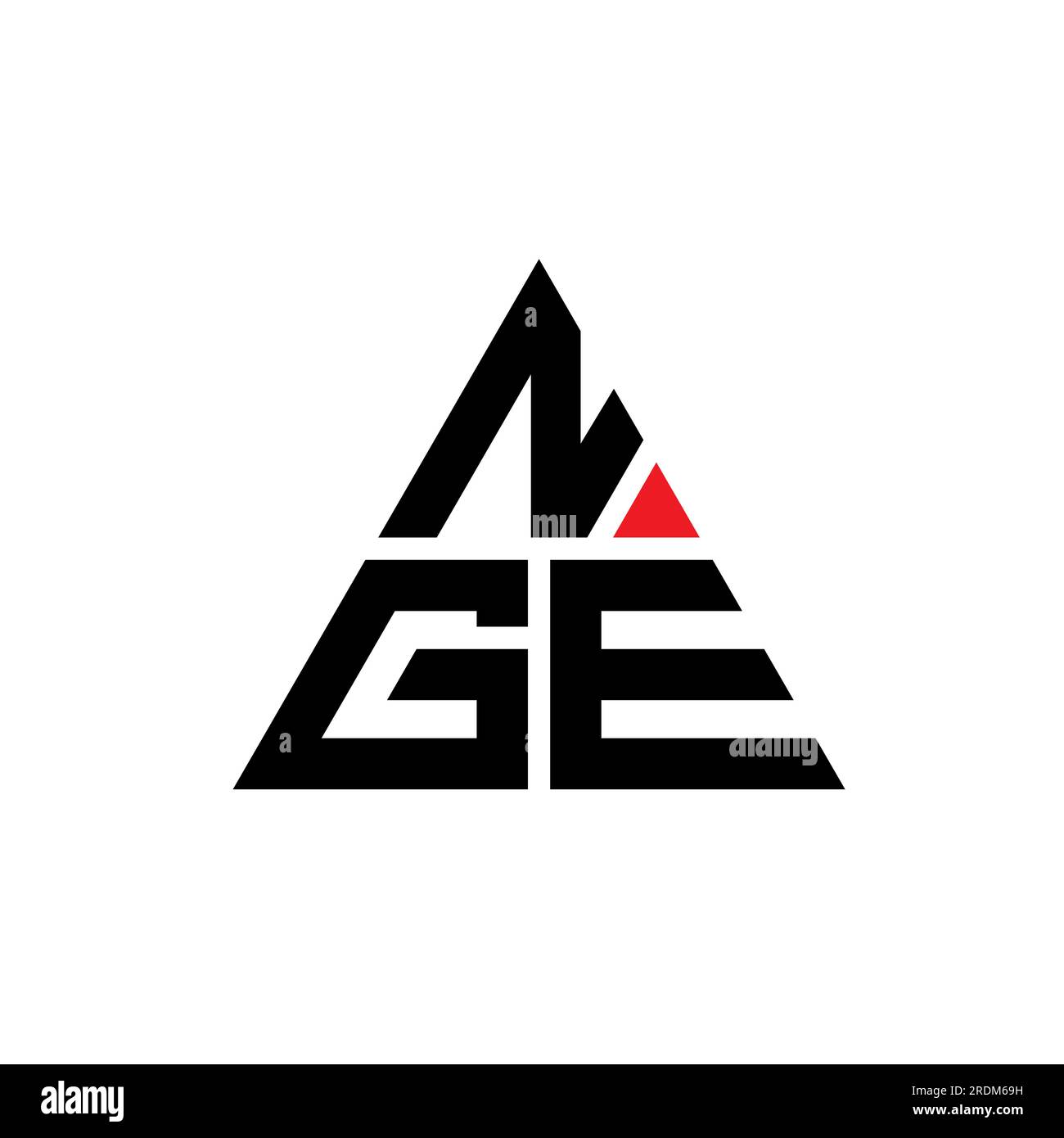 NGE-Logo mit dreieckigem Buchstaben und dreieckiger Form. NGE-Monogramm ...