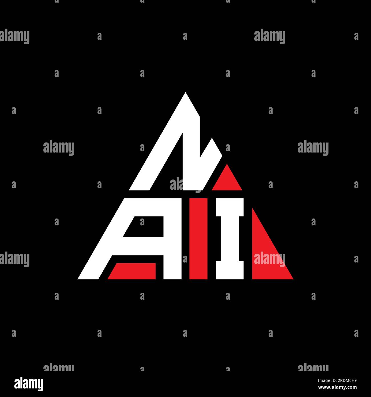 LOGO mit NAI-Dreiecksbuchstaben und Dreiecksform. Monogramm mit NAI ...