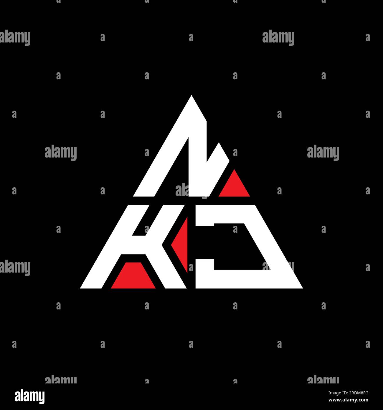 NKJ-Logo mit dreieckigem Buchstaben in Dreiecksform. Monogramm mit NKJ ...