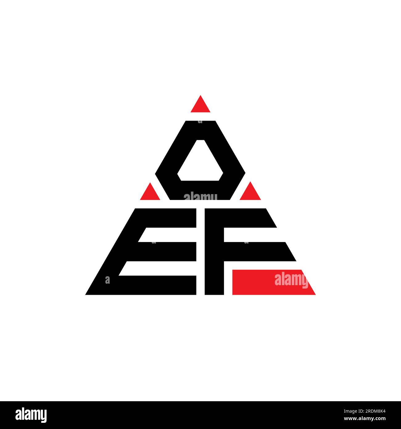 OEF-Logo mit dreieckigem Buchstaben in Dreiecksform. Monogramm mit OEF ...