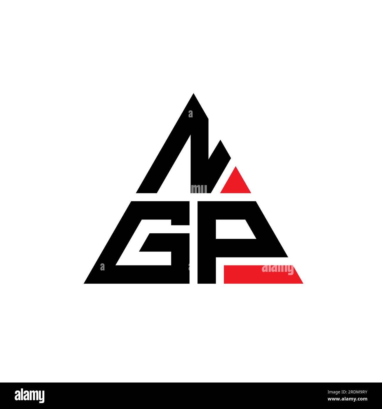 NGP-Logo mit Dreiecksbuchstaben und Dreiecksform. NGP-Monogramm mit ...