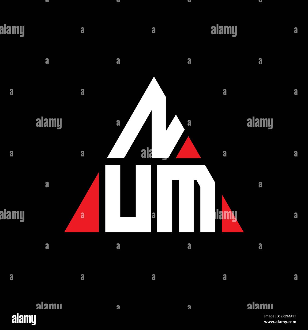 LOGO mit DREIECKSBUCHSTABEN UND NUM-Design in Dreiecksform. NUM ...