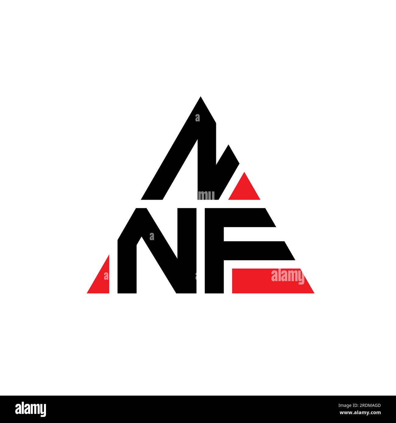 NNF-Logo mit Dreiecksbuchstaben und Dreiecksform. Monogramm mit NNF ...