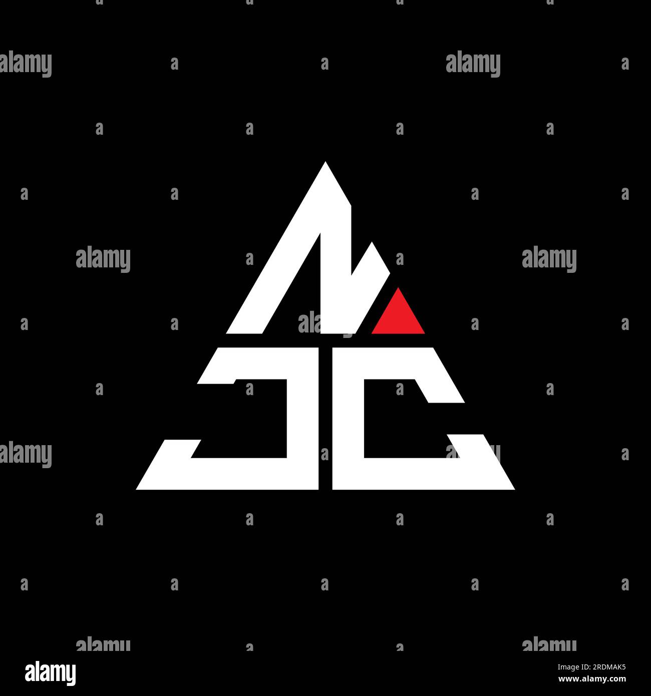 NJC-Logo mit Dreiecksbuchstaben und Dreiecksform. Monogramm mit NJC ...