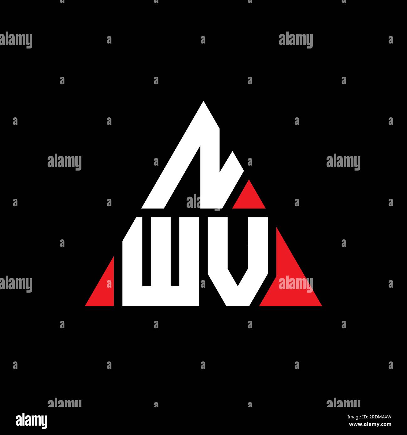 NWV-Logo mit dreieckigem Buchstaben in Dreiecksform. Monogramm mit NWV ...