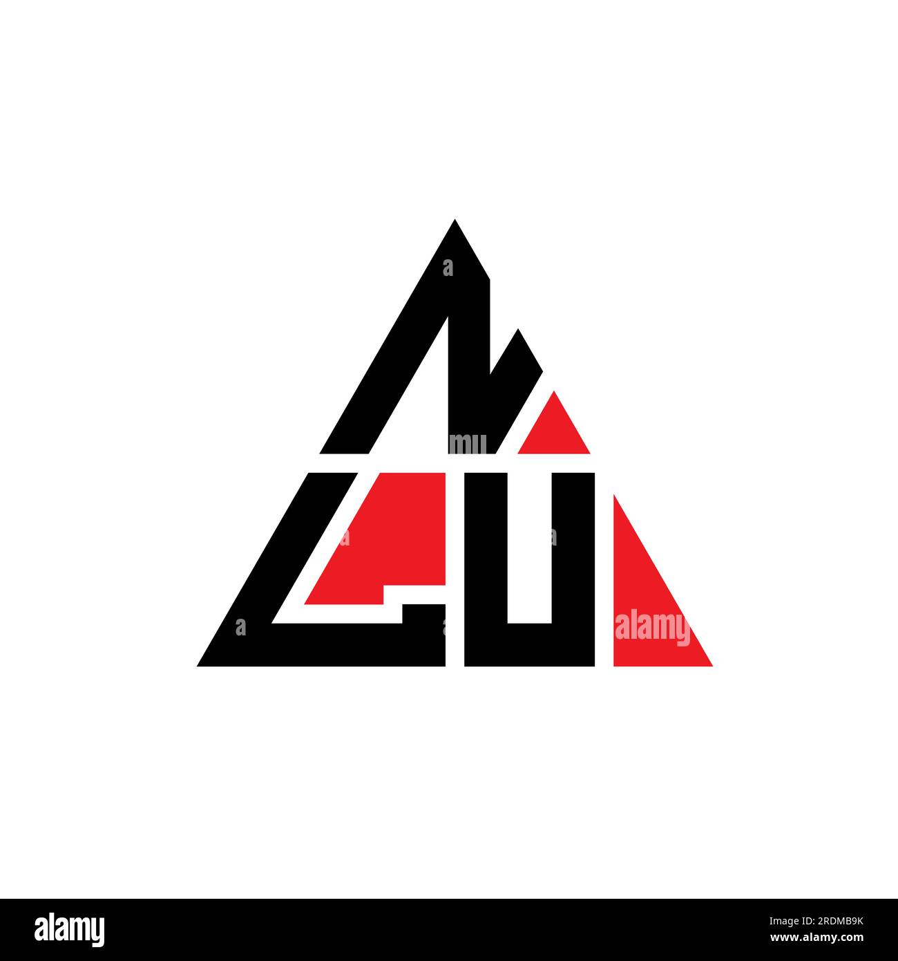 NLU-Logo mit dreieckigem Buchstaben in Dreiecksform. Monogramm mit NLU ...