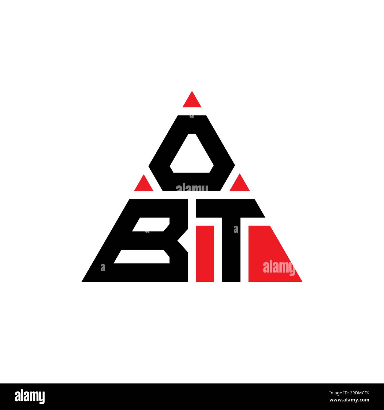 Logo mit OBT-Dreiecksbuchstaben und Dreiecksform. Monogramm mit OBT ...