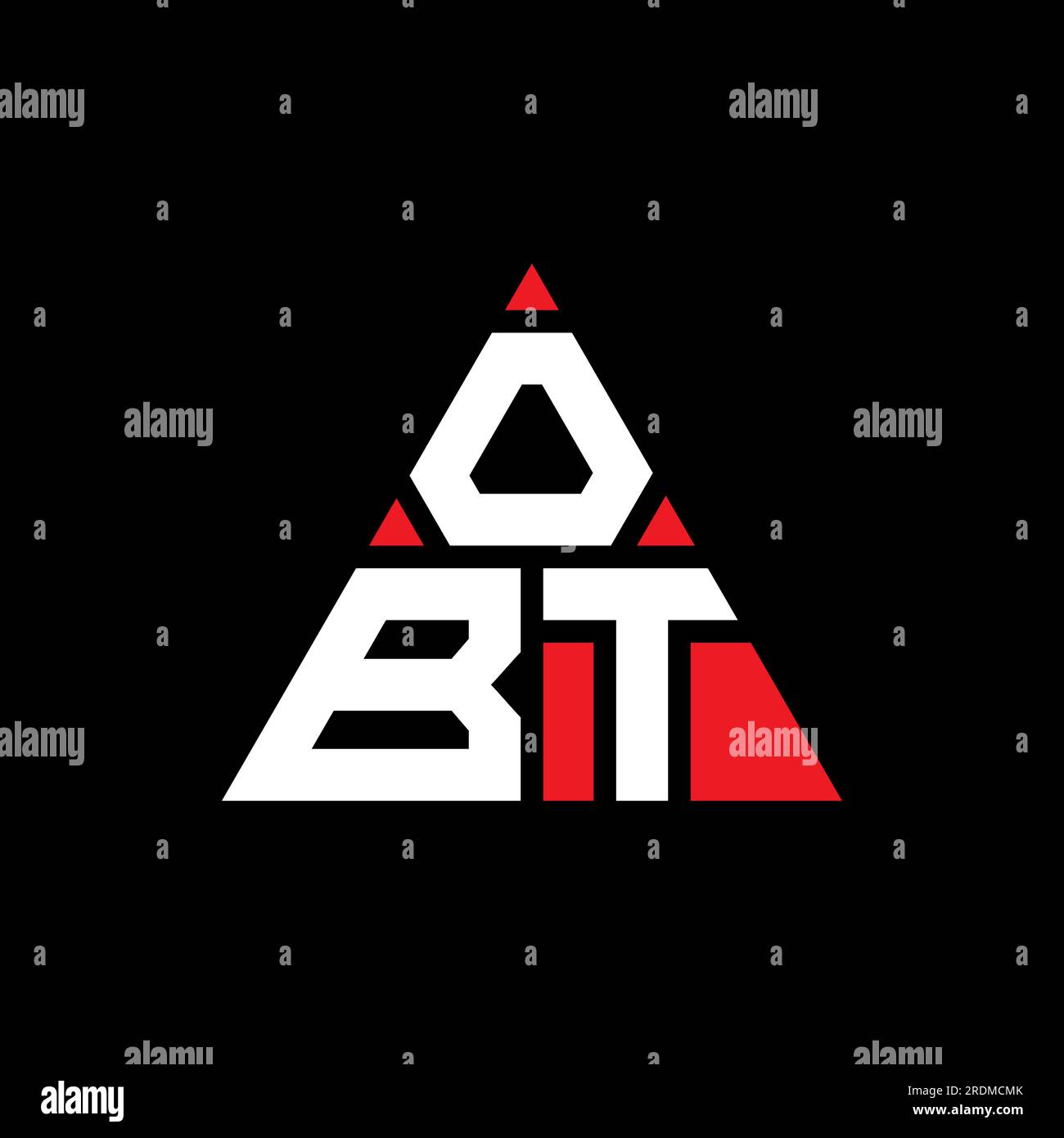 Logo mit OBT-Dreiecksbuchstaben und Dreiecksform. Monogramm mit OBT ...