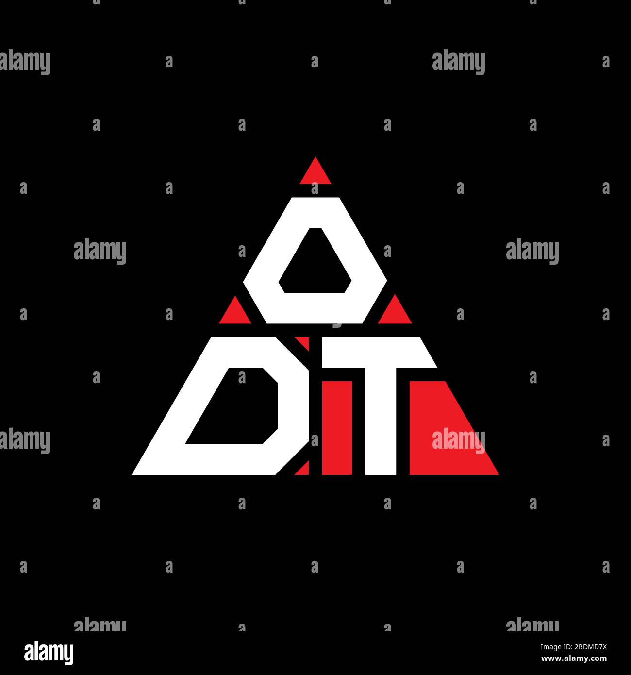 ODT-Logo mit Dreiecksbuchstaben und Dreiecksform. Monogramm mit ODT ...