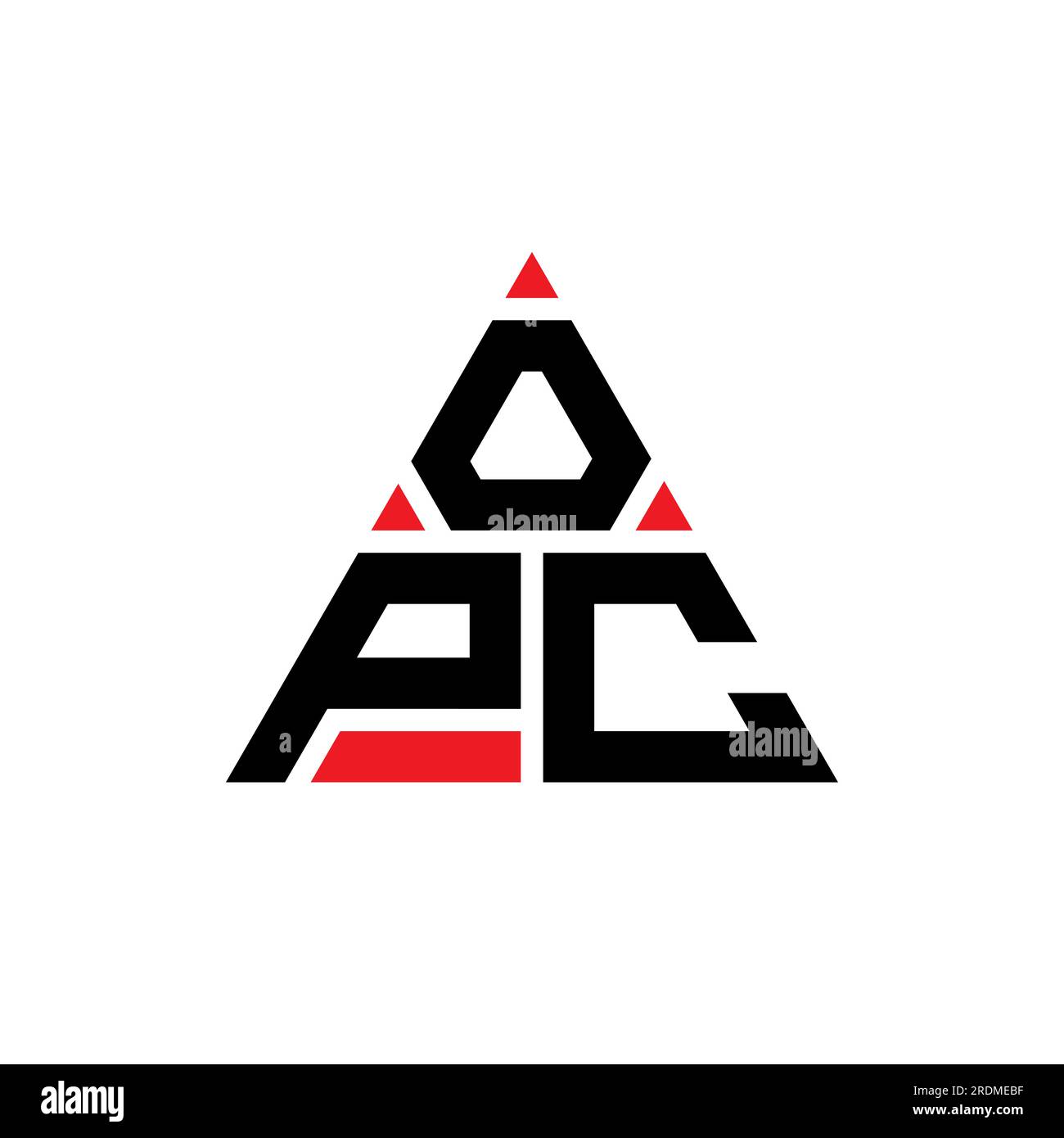 OPC-Logo mit Dreiecksbuchstaben und Dreiecksform. Monogramm mit OPC ...