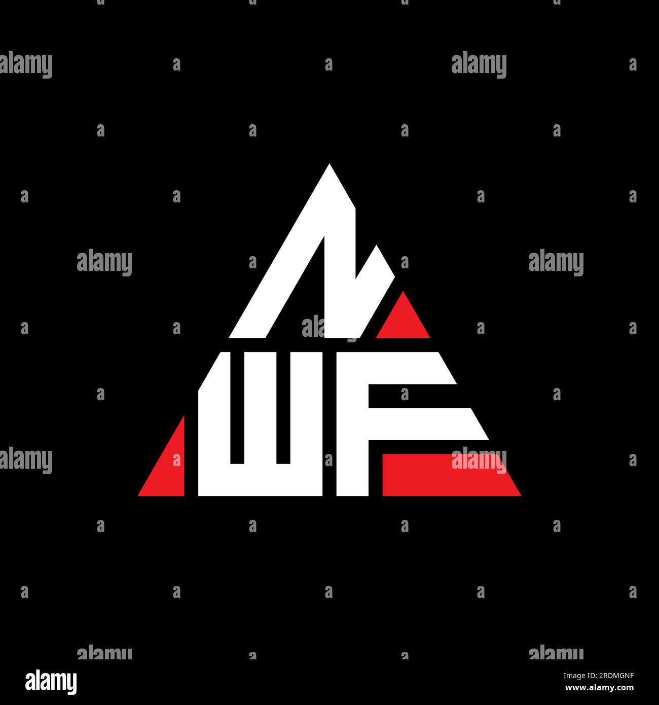 NWF-Logo mit Dreiecksbuchstaben und Dreiecksform. Monogramm mit NWF ...