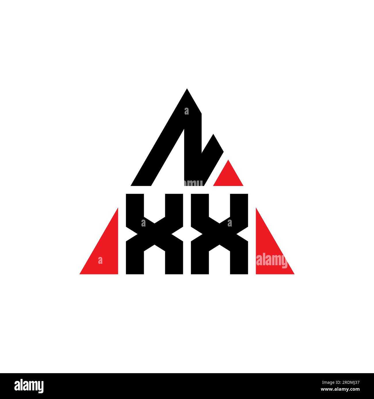 NXX-Logo mit Dreiecksbuchstaben und Dreiecksform. NXX-Dreieck-Logo ...