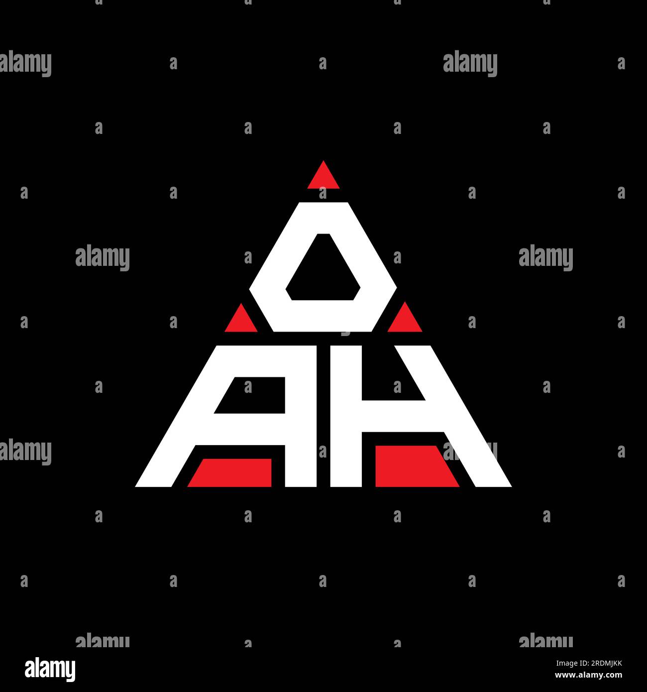 Logo mit OAH-Dreiecksbuchstaben und Dreiecksform. Monogramm mit OAH ...