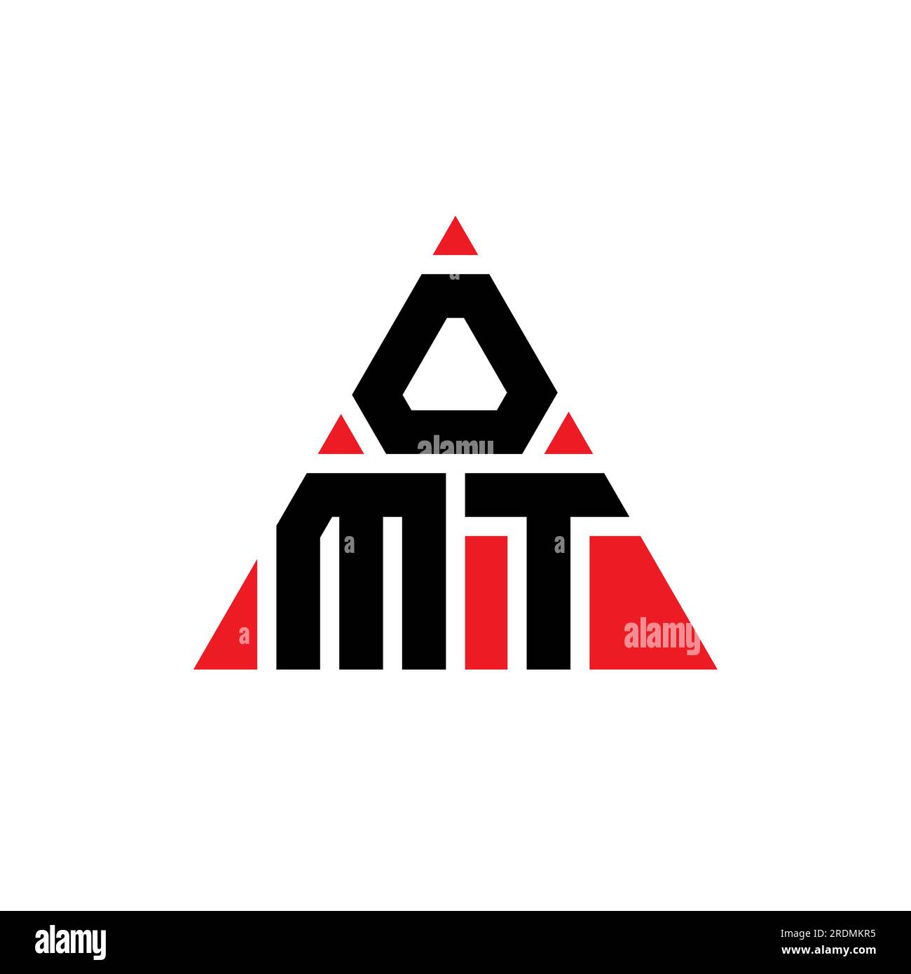 OMT-Logo mit Dreiecksbuchstaben und Dreiecksform. OMT-Monogramm mit ...