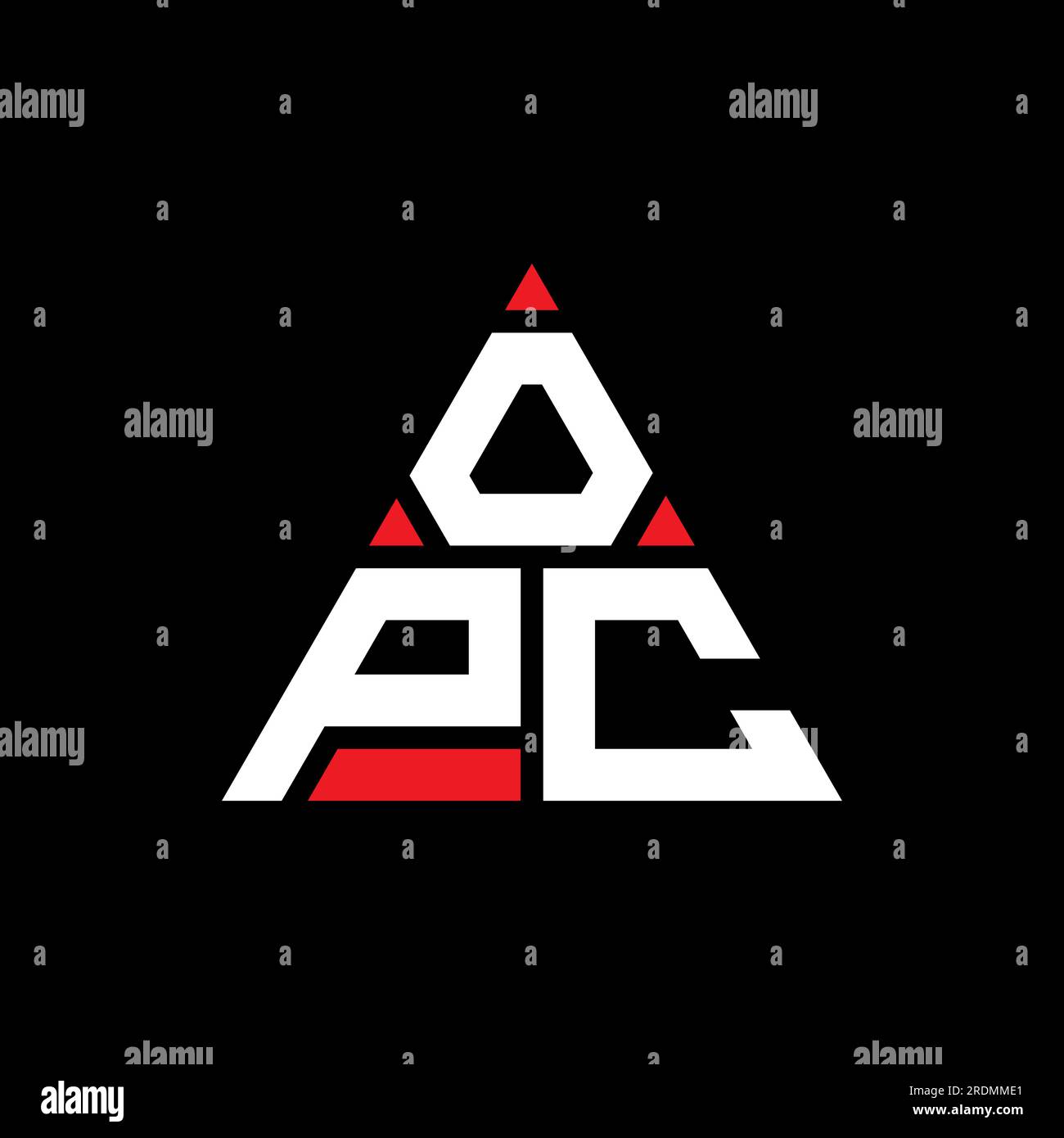 OPC-Logo mit Dreiecksbuchstaben und Dreiecksform. Monogramm mit OPC ...